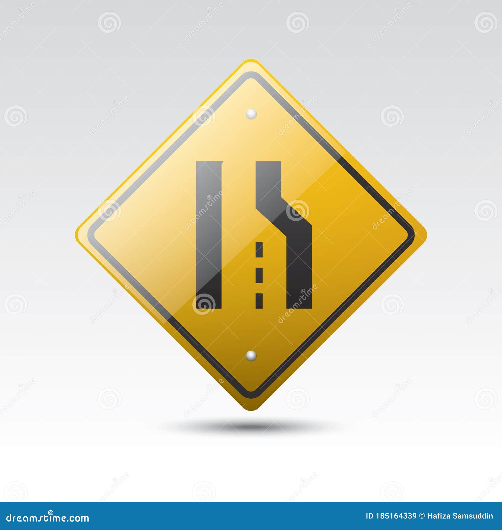 Right Lane Ends Sign. Vector Illustration Decorative Design Stock ...
