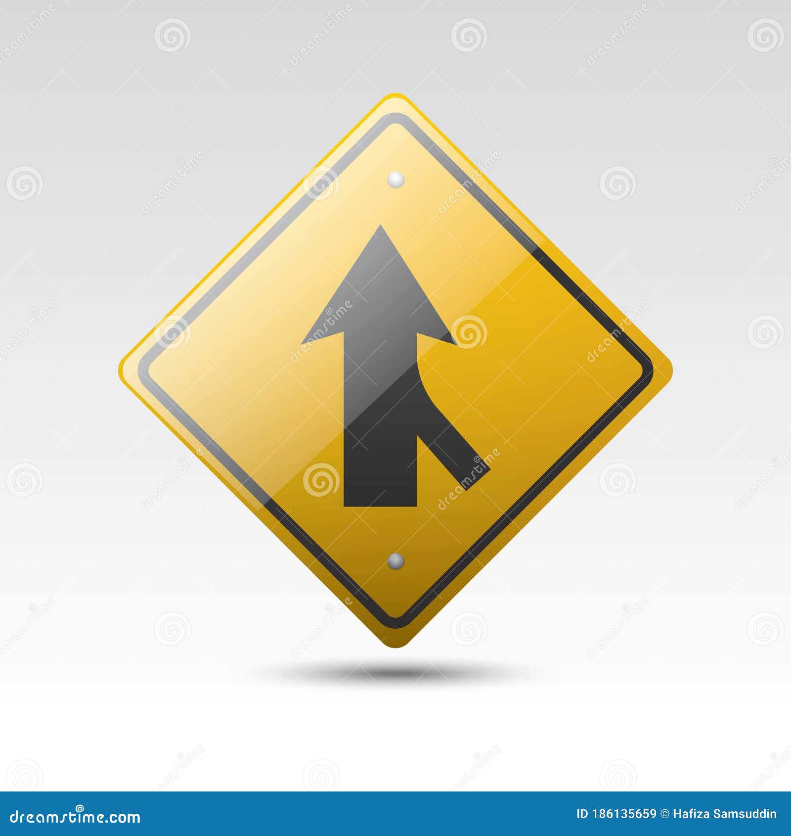Right Lane Merge Sign. Vector Illustration Decorative Design Stock ...