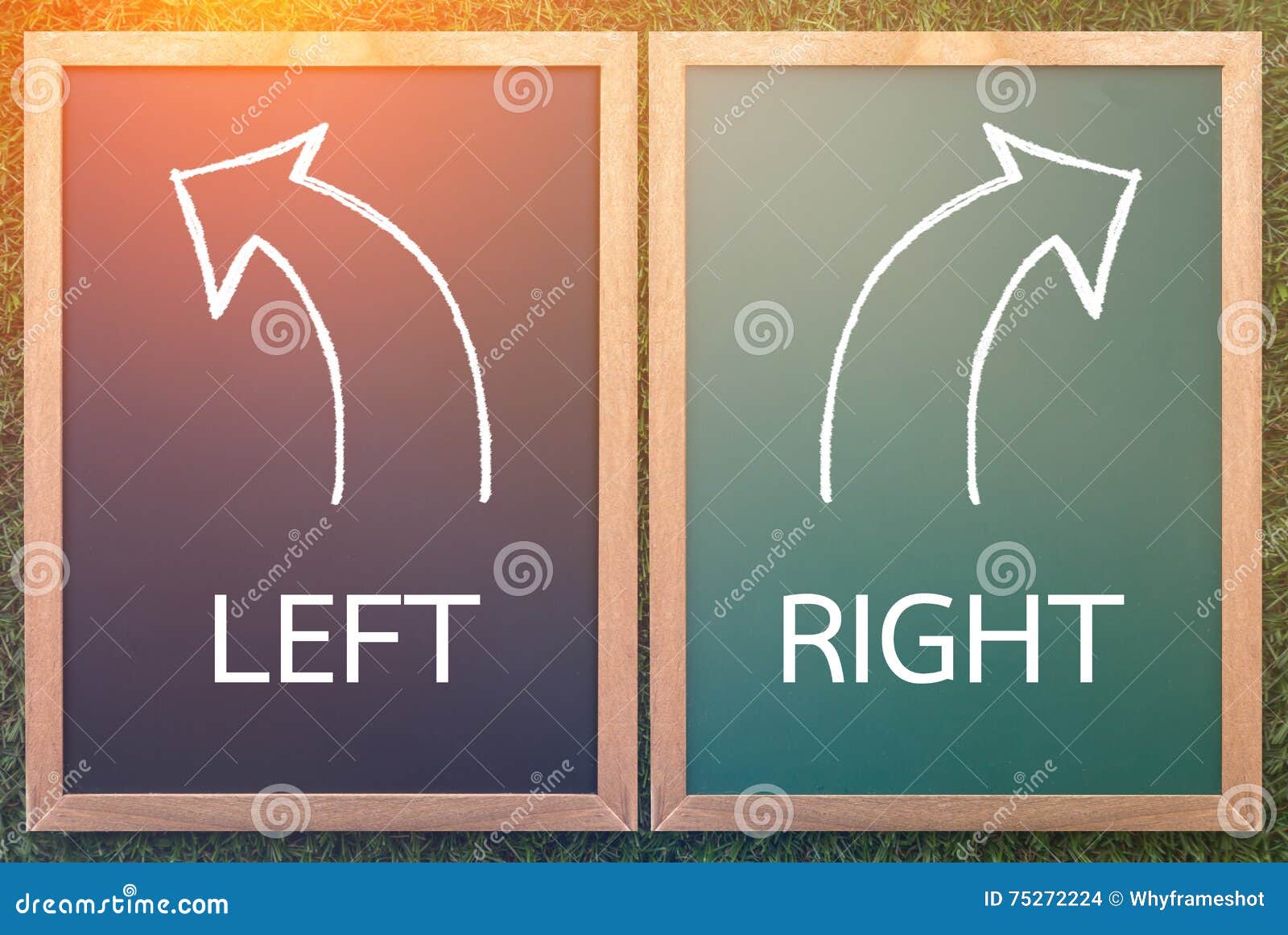 Right Left and Arrow Drawn with Chalk on a Blackboard Stock Photo ...