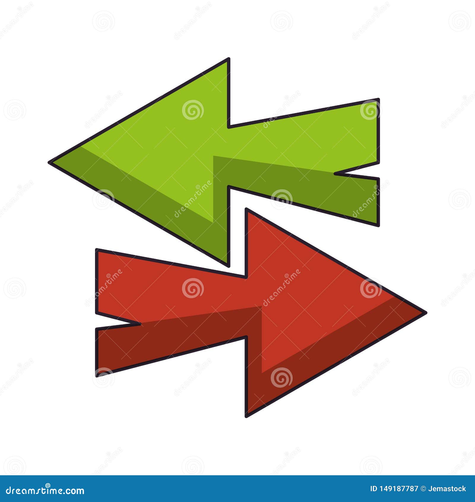 Right and Left Arrows Symbol Isolated Stock Vector - Illustration of ...