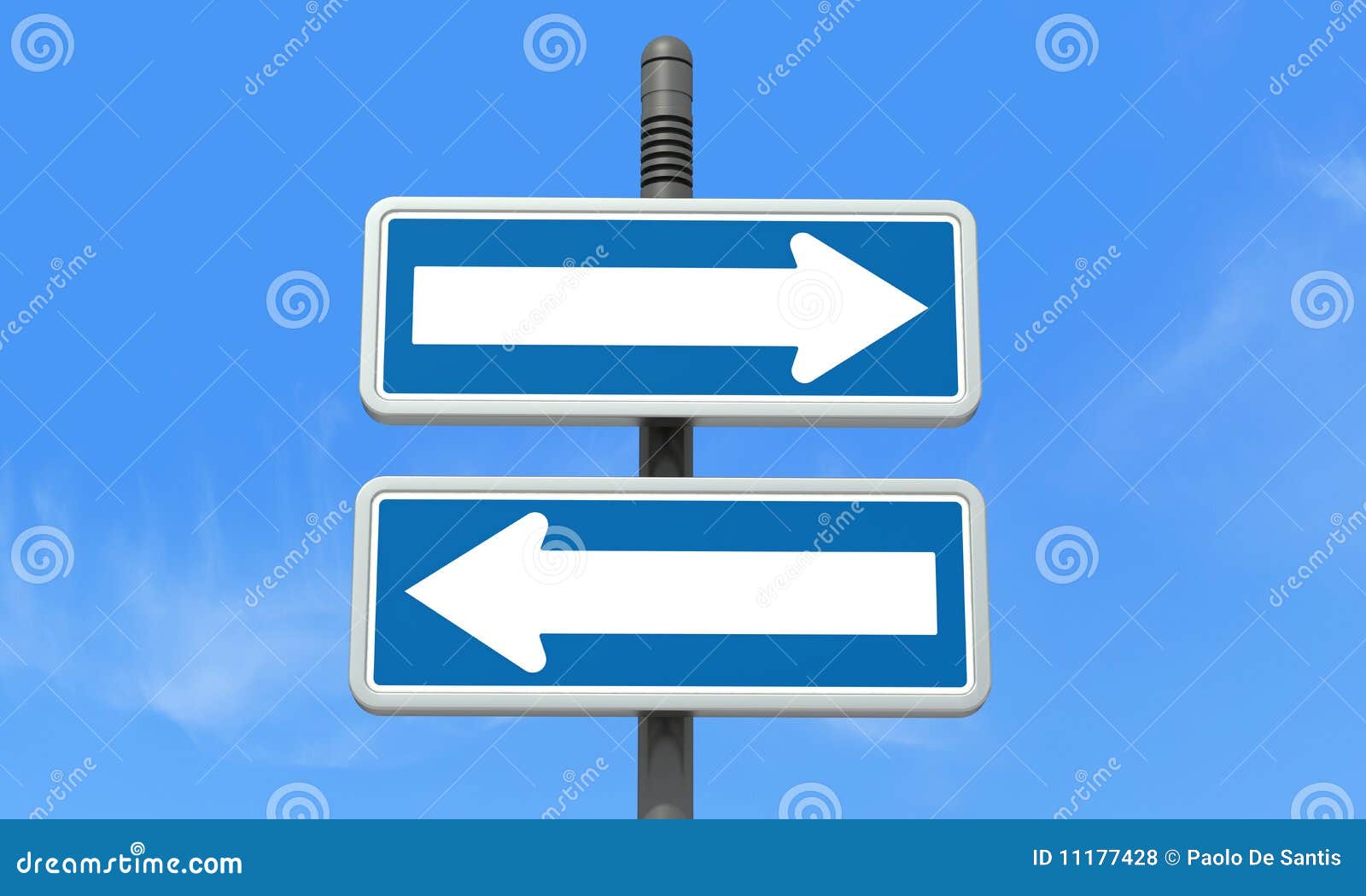 Right or Left Directional Signpost Stock Illustration - Illustration of ...