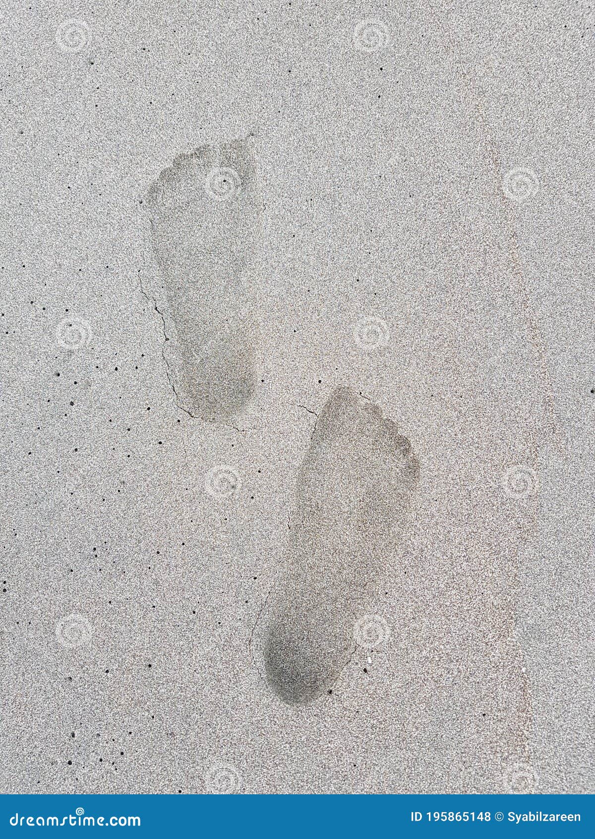 Right and Left Foot Print on the Sand in the Sunny Day Stock Photo ...