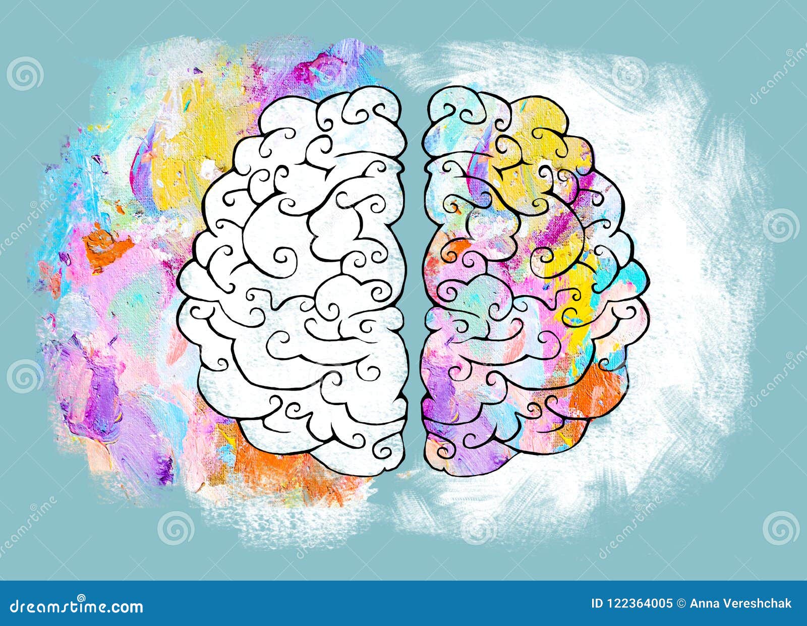 Right and Left Hemisphere of the Human Brain Stock Illustration ...