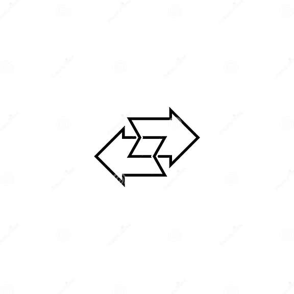 Right and Left Linear Arrows Icon. Double Reverse Arrow, Replace Icon ...