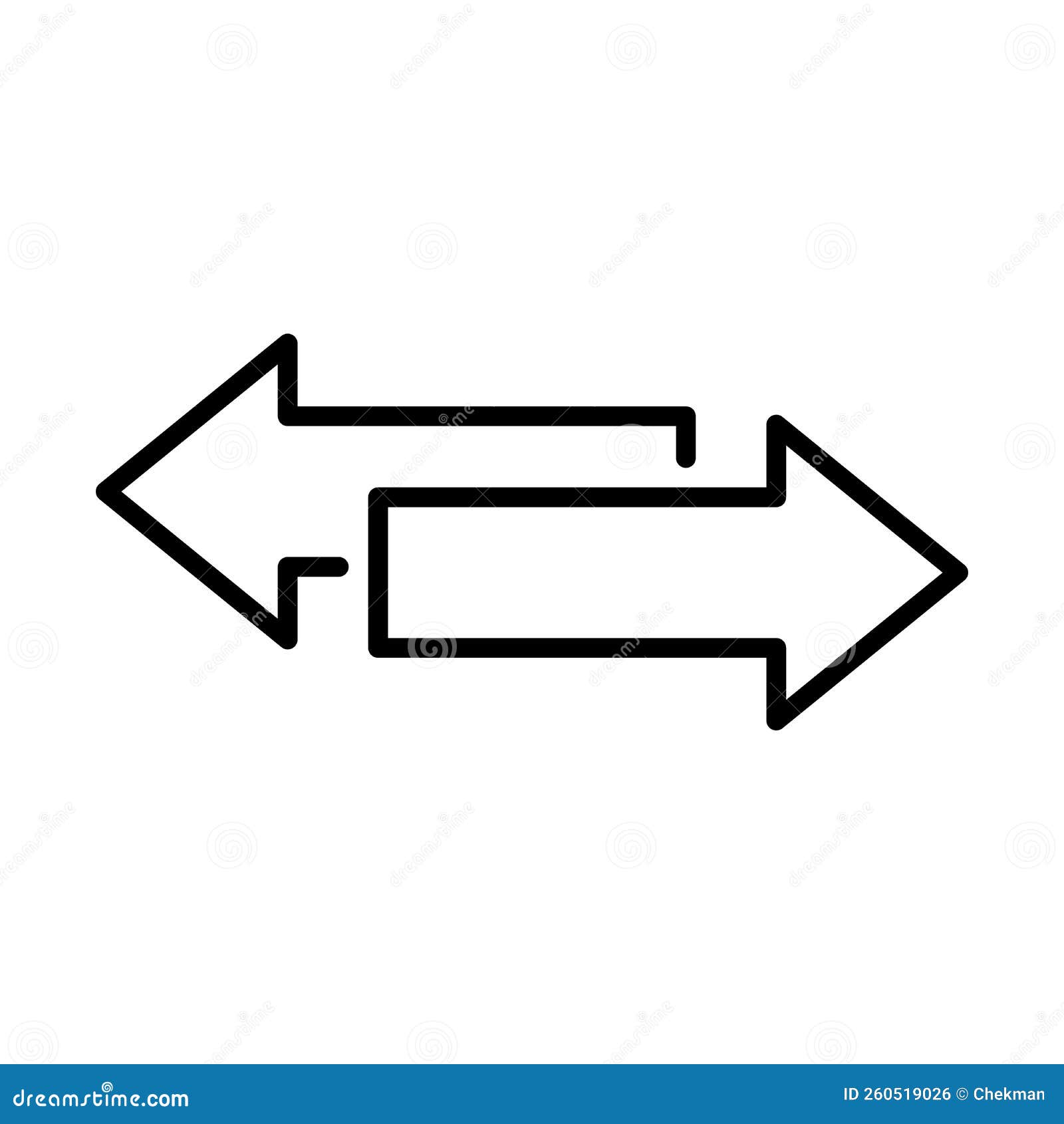 Right and Left Linear Arrows. Vector Arrows Stock Illustration ...