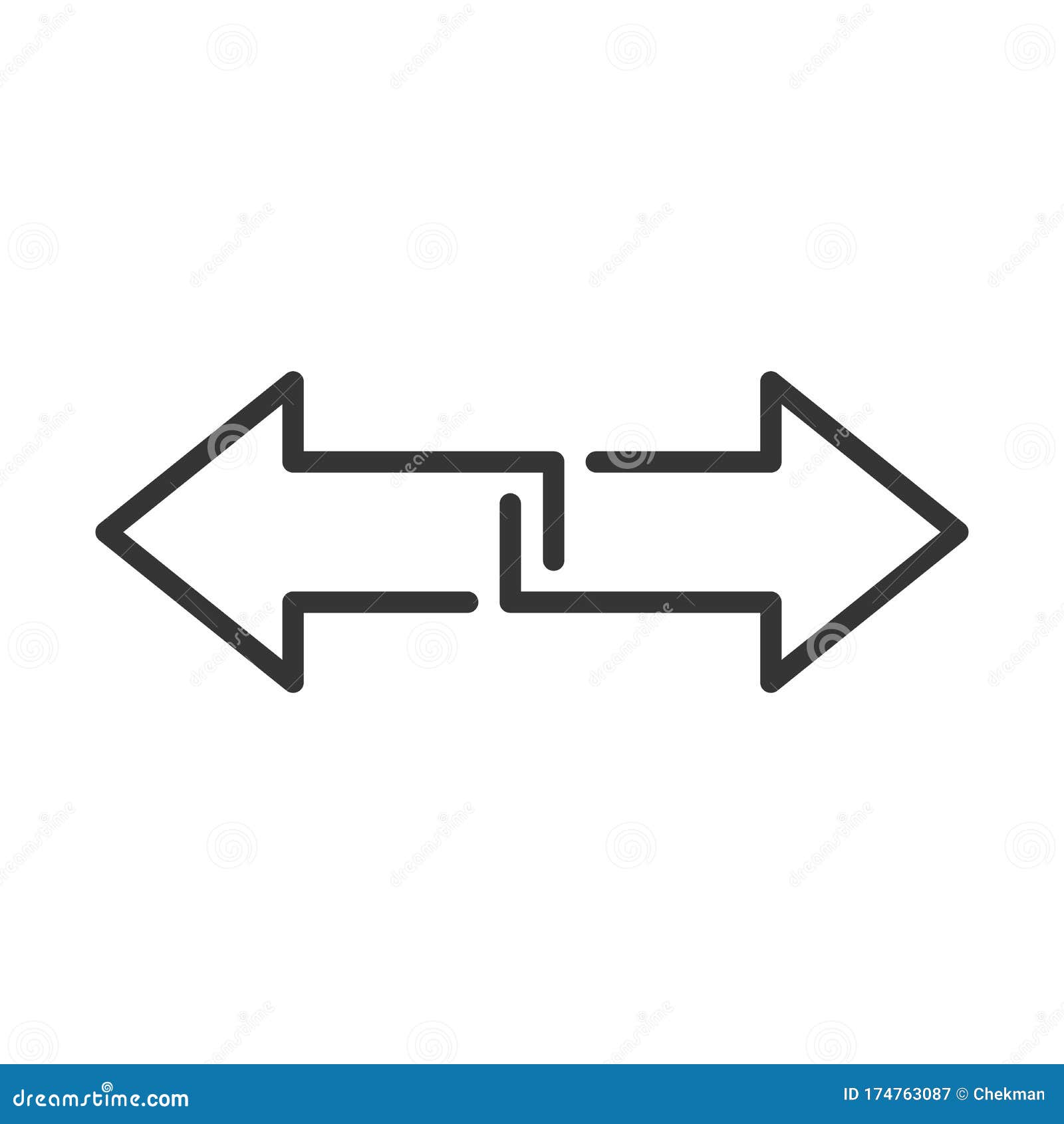 Right and Left Linear Arrows. Vector Arrows Stock Illustration ...