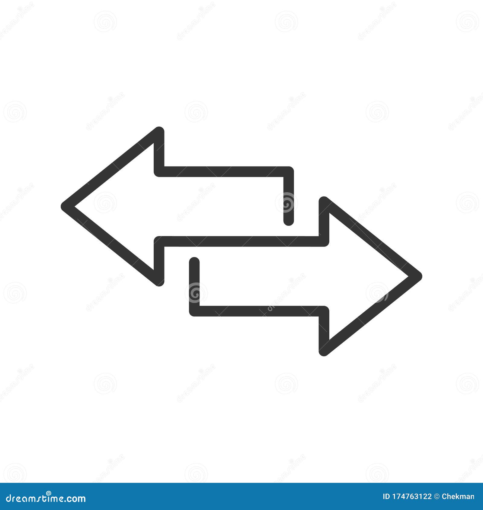 Right and Left Linear Arrows. Vector Arrows Stock Illustration ...