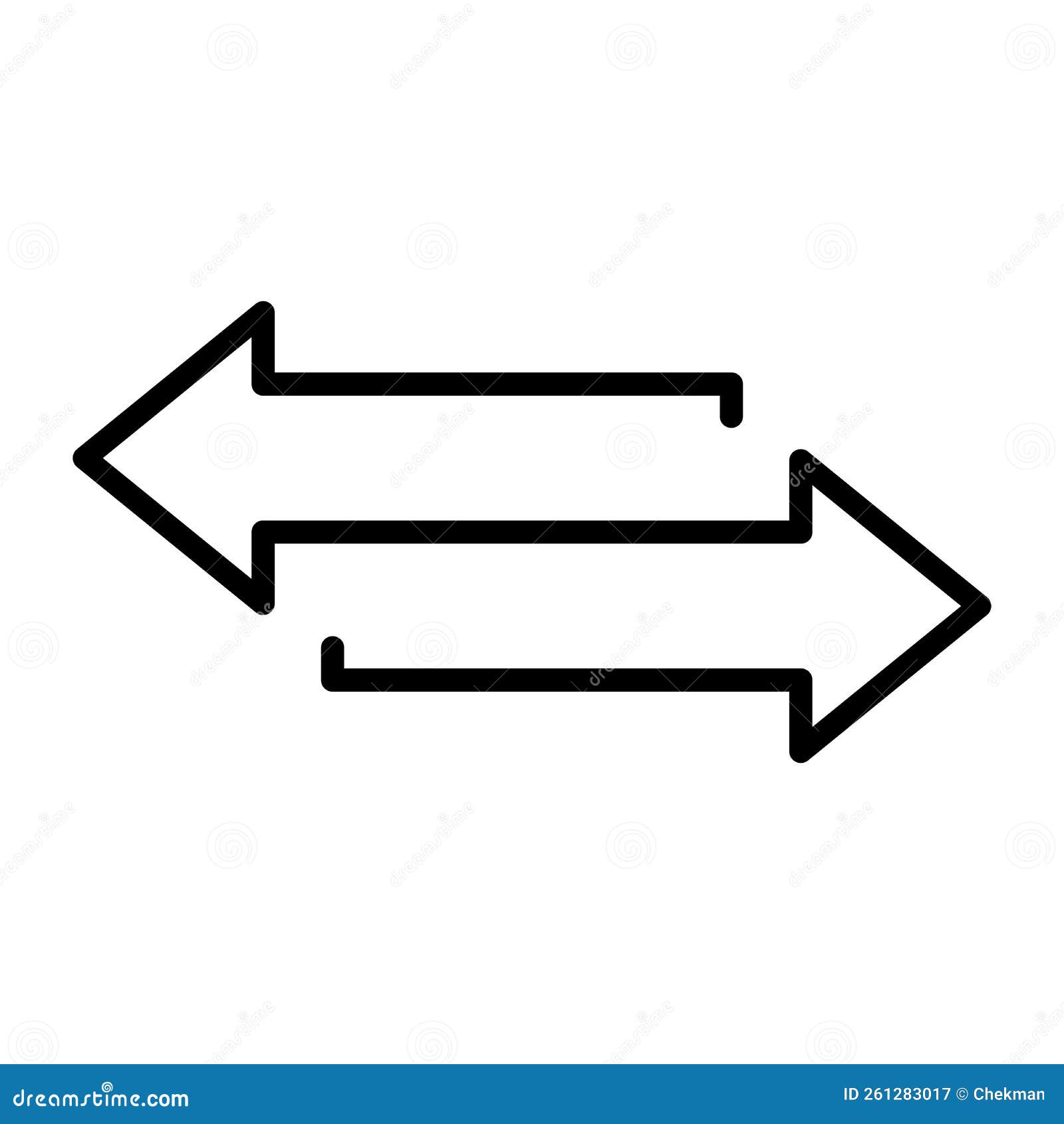 Right and Left Linear Arrows. Vector Arrows Stock Illustration ...