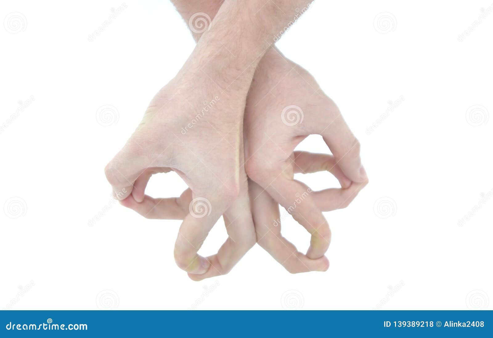 Right and Left Male Hand, the Fingers of Which Depict a Pattern on a ...