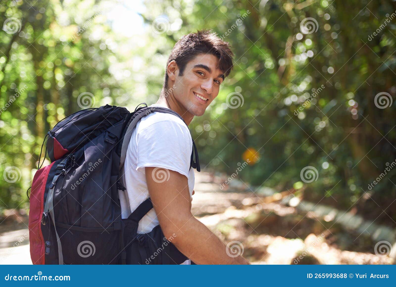 Right, Lets Get this Hike Started. a Handsome Young Man Hiking in the ...
