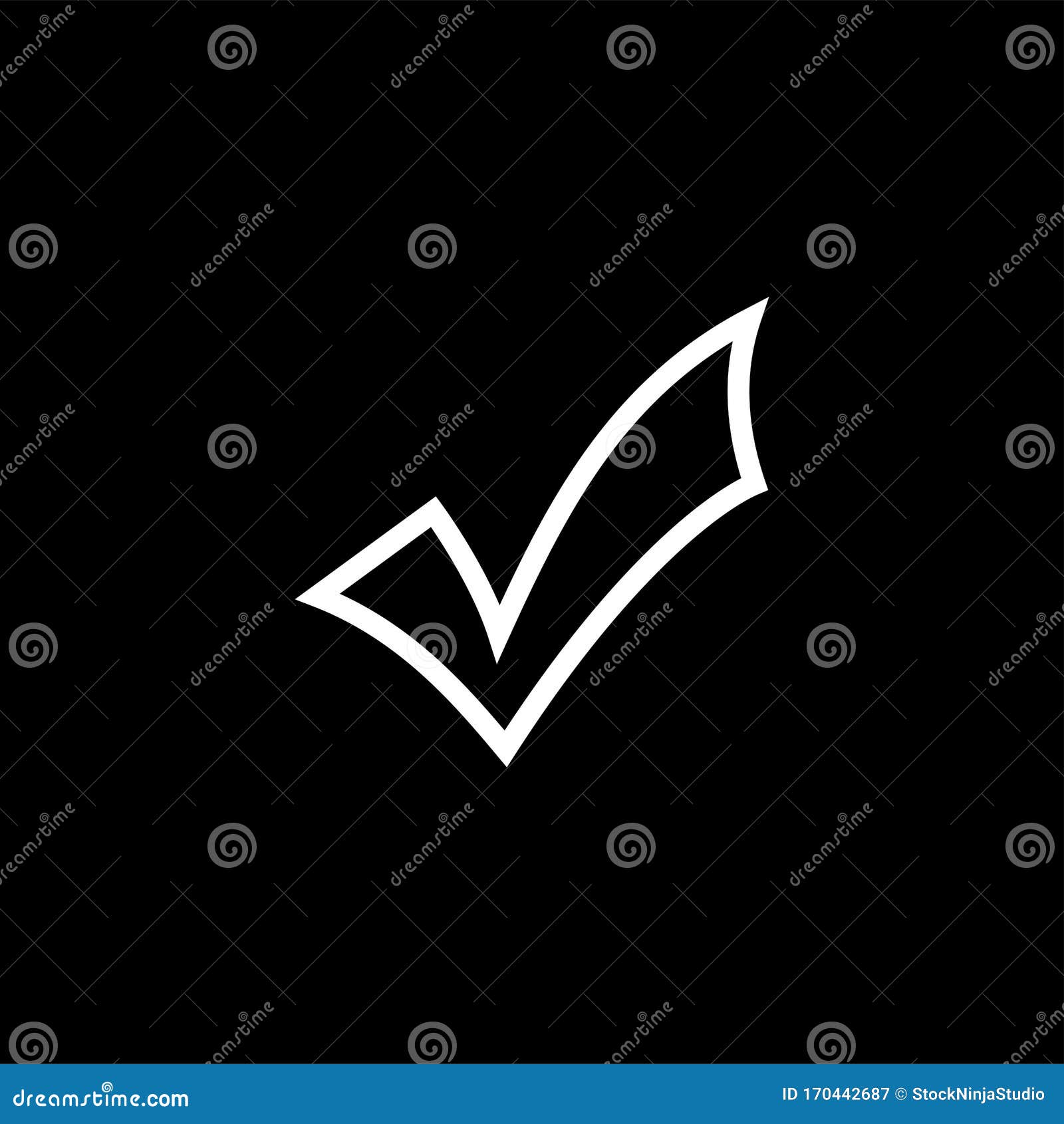 Right Line Icon on Black Background. Black Flat Style Vector ...