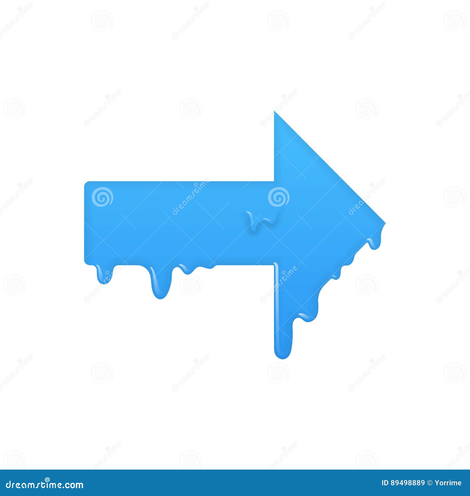 Right melting arrow icon. stock vector. Illustration of next - 89498889
