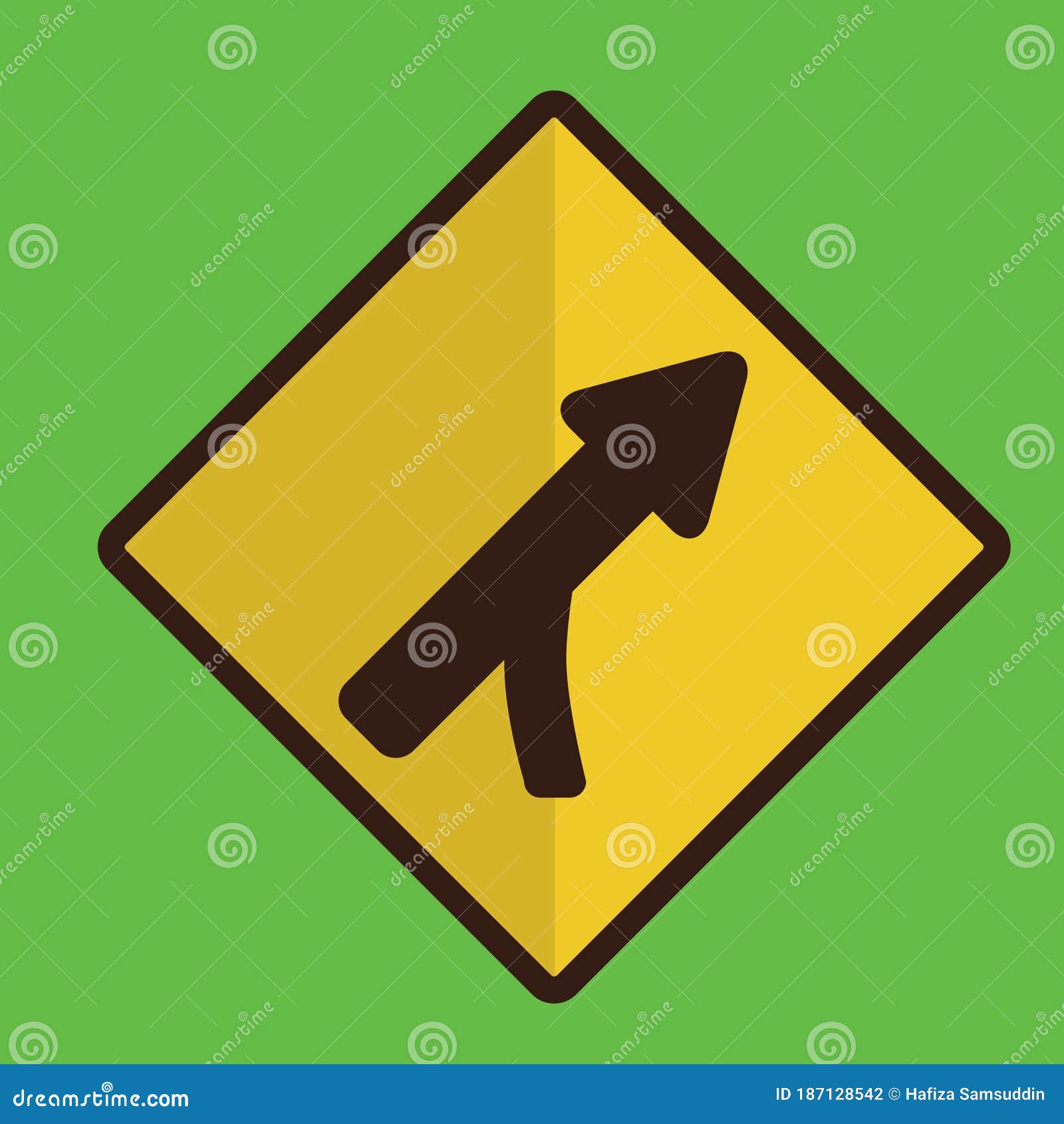 Right Merge Road Sign. Vector Illustration Decorative Design Stock ...