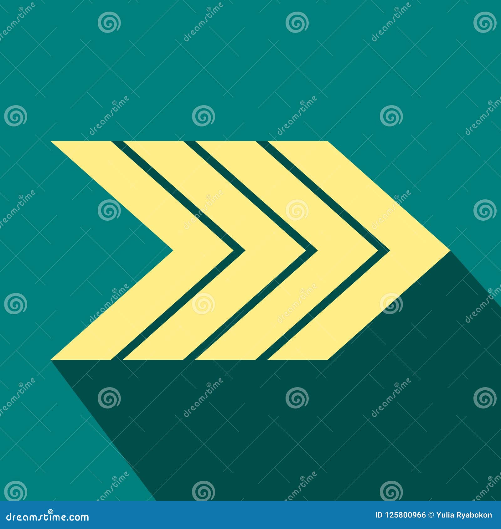 Right Modern Arrow Flat Icon Stock Illustration - Illustration of link ...
