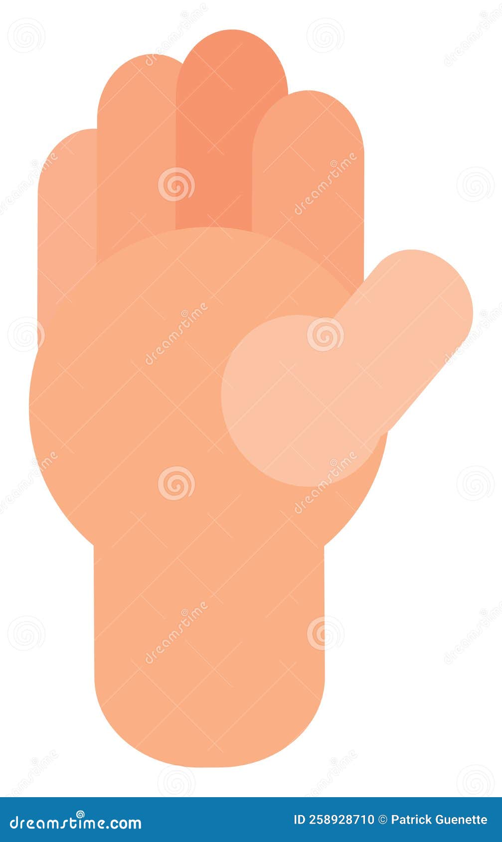 Right palm hand, icon stock vector. Illustration of design - 258928710