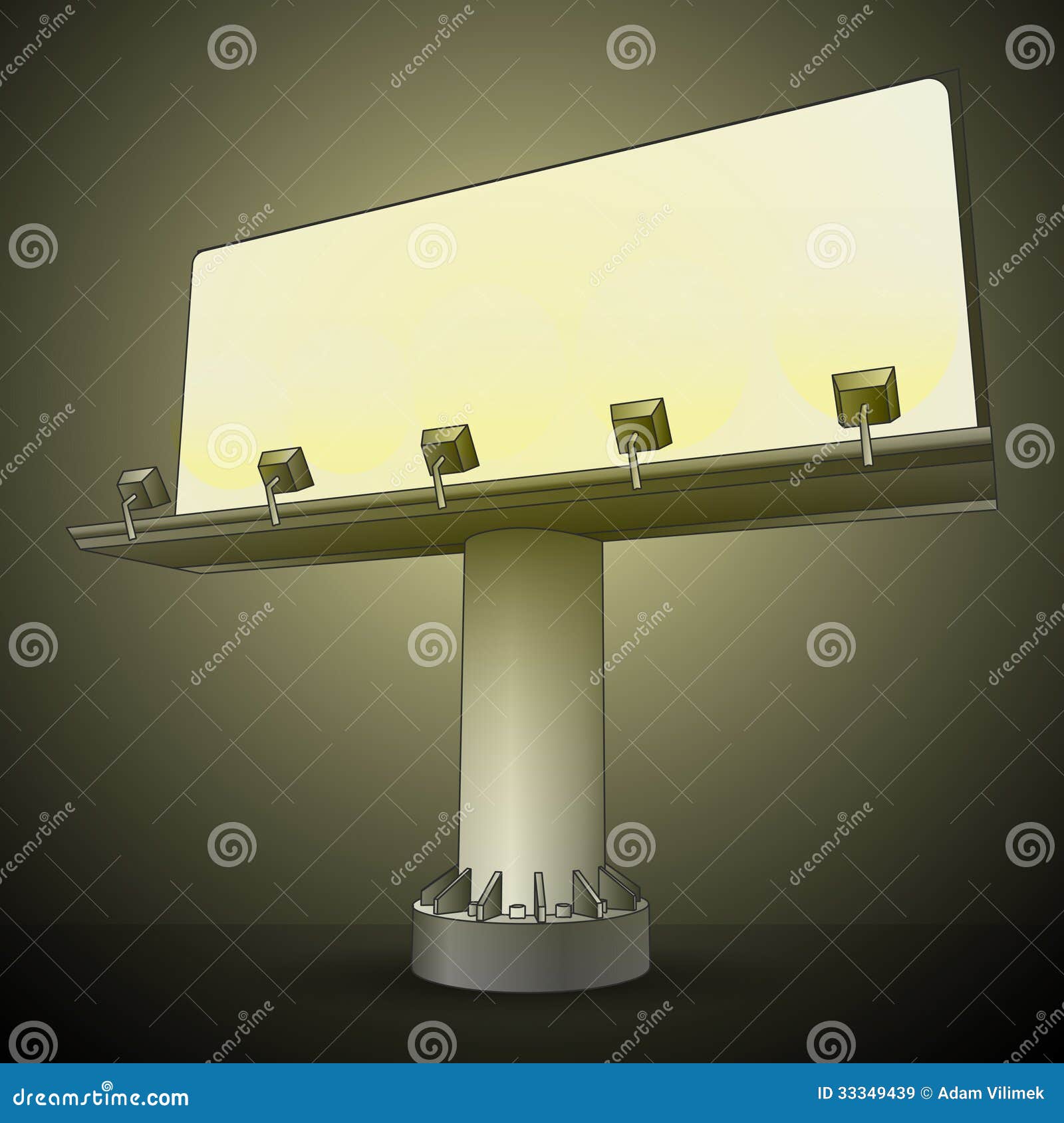 Right Perspective Billboard in the Night Vector Stock Vector ...