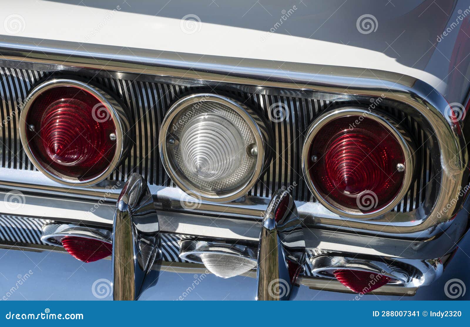 Right Rear Tail Light Section of 60s Classic Car Stock Image - Image of ...