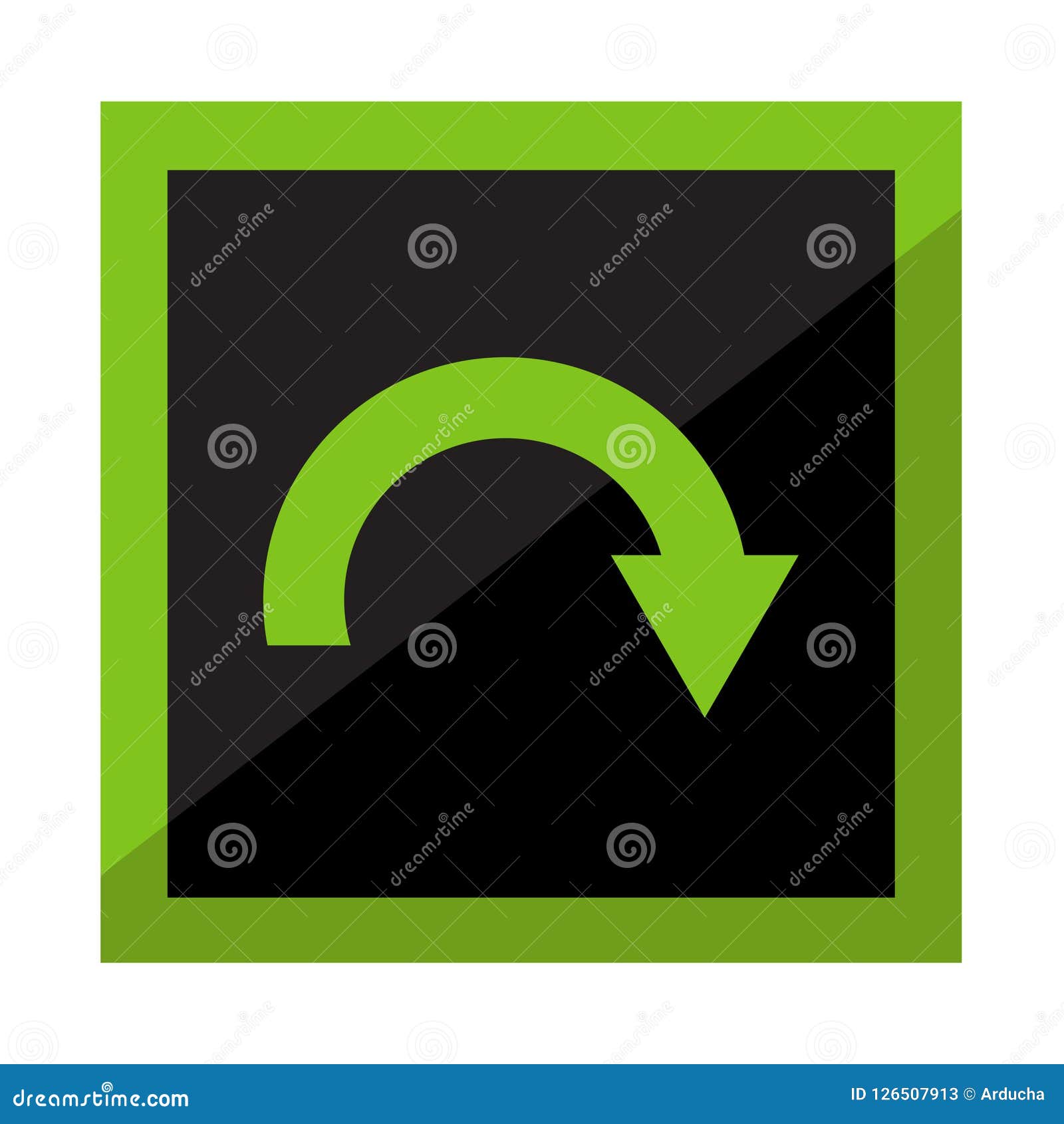 Right Rotation Green Button Stock Vector - Illustration of roll, icon ...