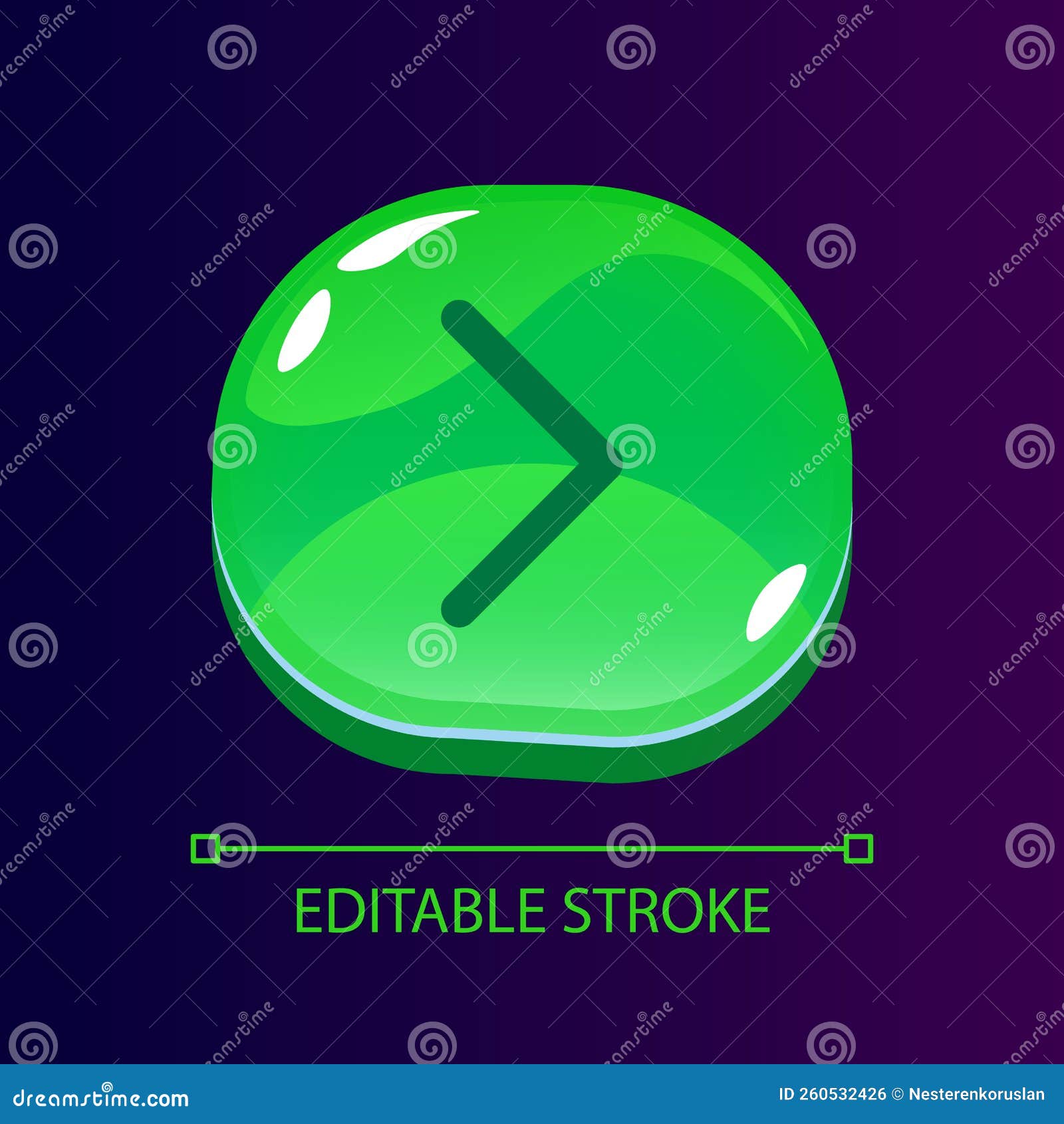 Right Side Pointer Glossy Ui Button with Linear Icon Stock Vector - Illustration of arrow ...