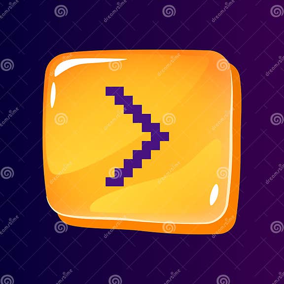 Right Side Pointer Glossy Ui Button with Pixelated Color Icon Stock Vector - Illustration of ...