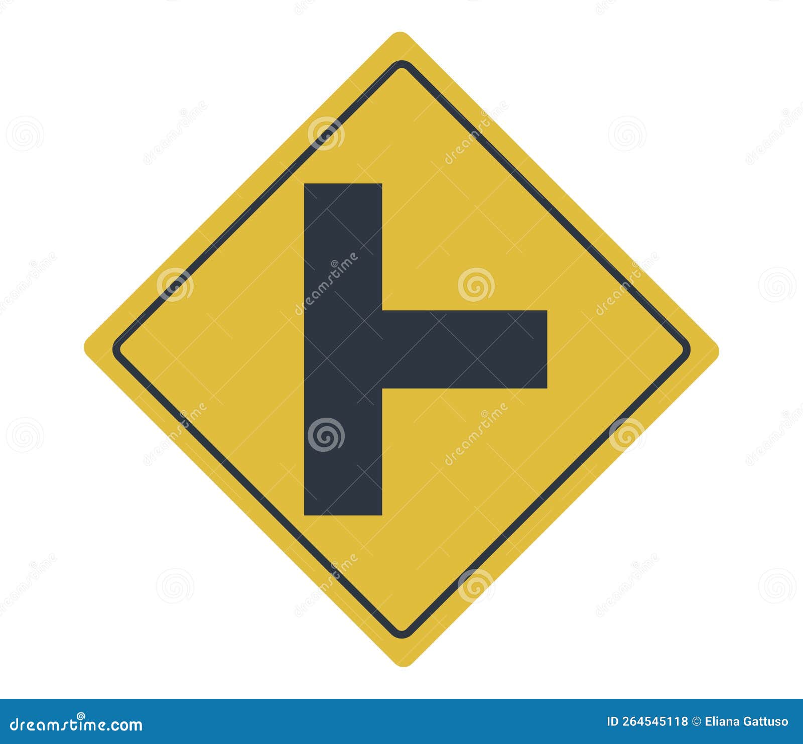 Right Side Road Intersection Sign. Flat Design Stock Vector ...
