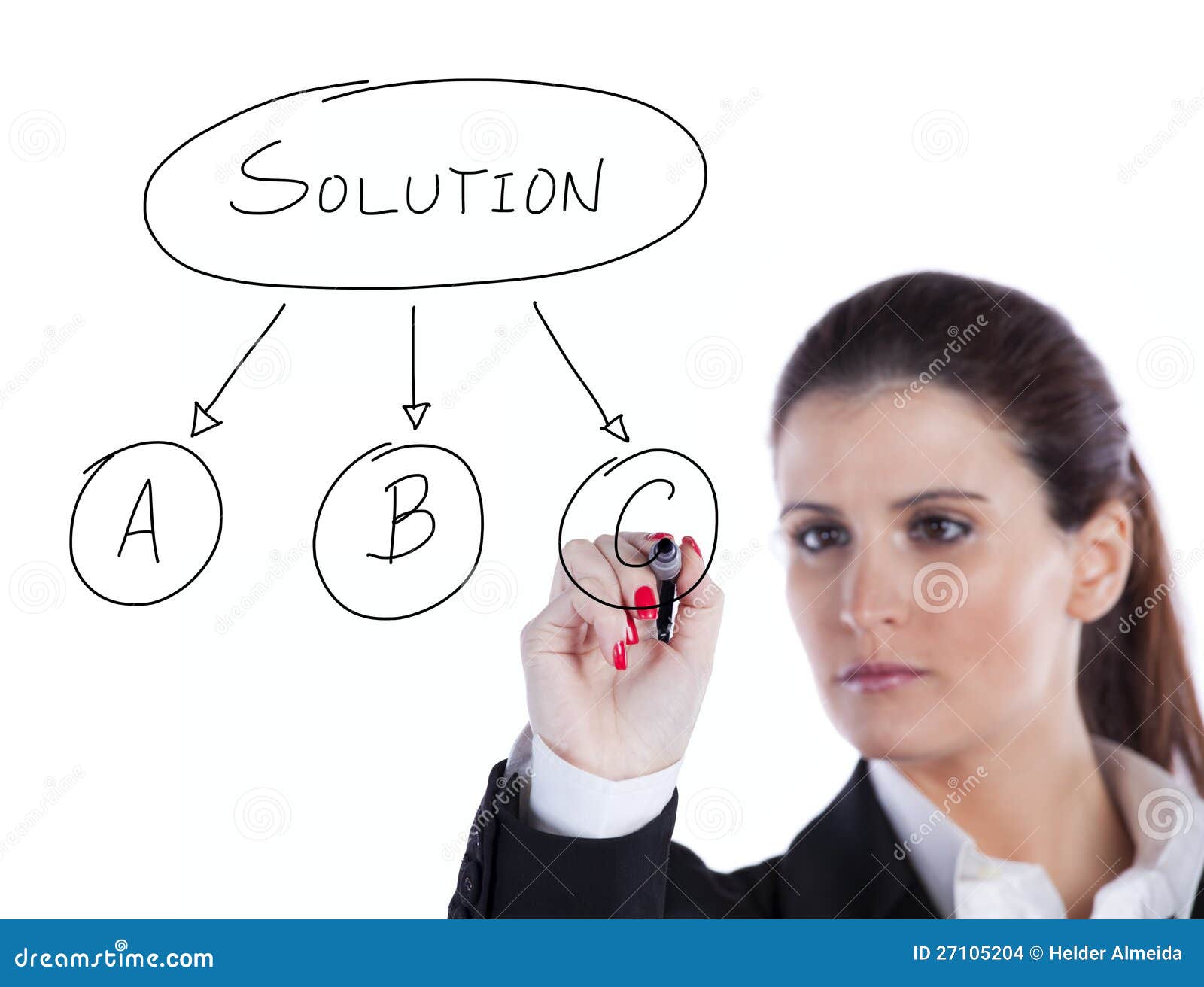 The Right Solution for a Big Problem Stock Photo - Image of business ...