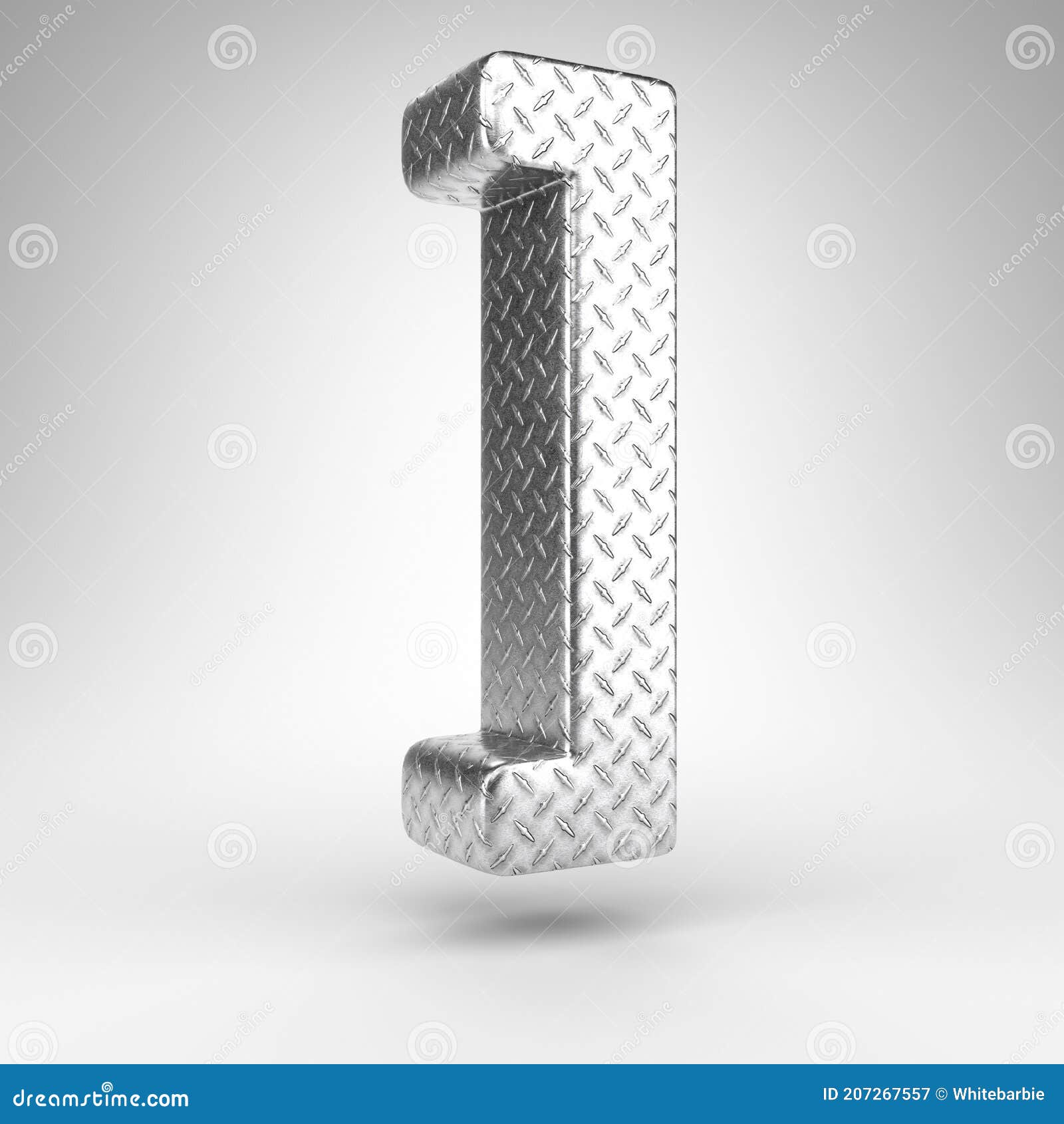 Right Square Bracket Symbol on White Background. Aluminium 3D Sign with ...