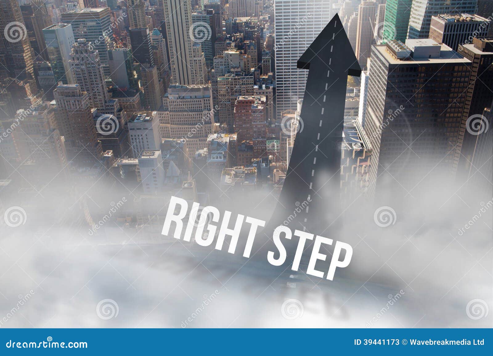 Right Step Against Road Turning into Arrow Stock Illustration ...