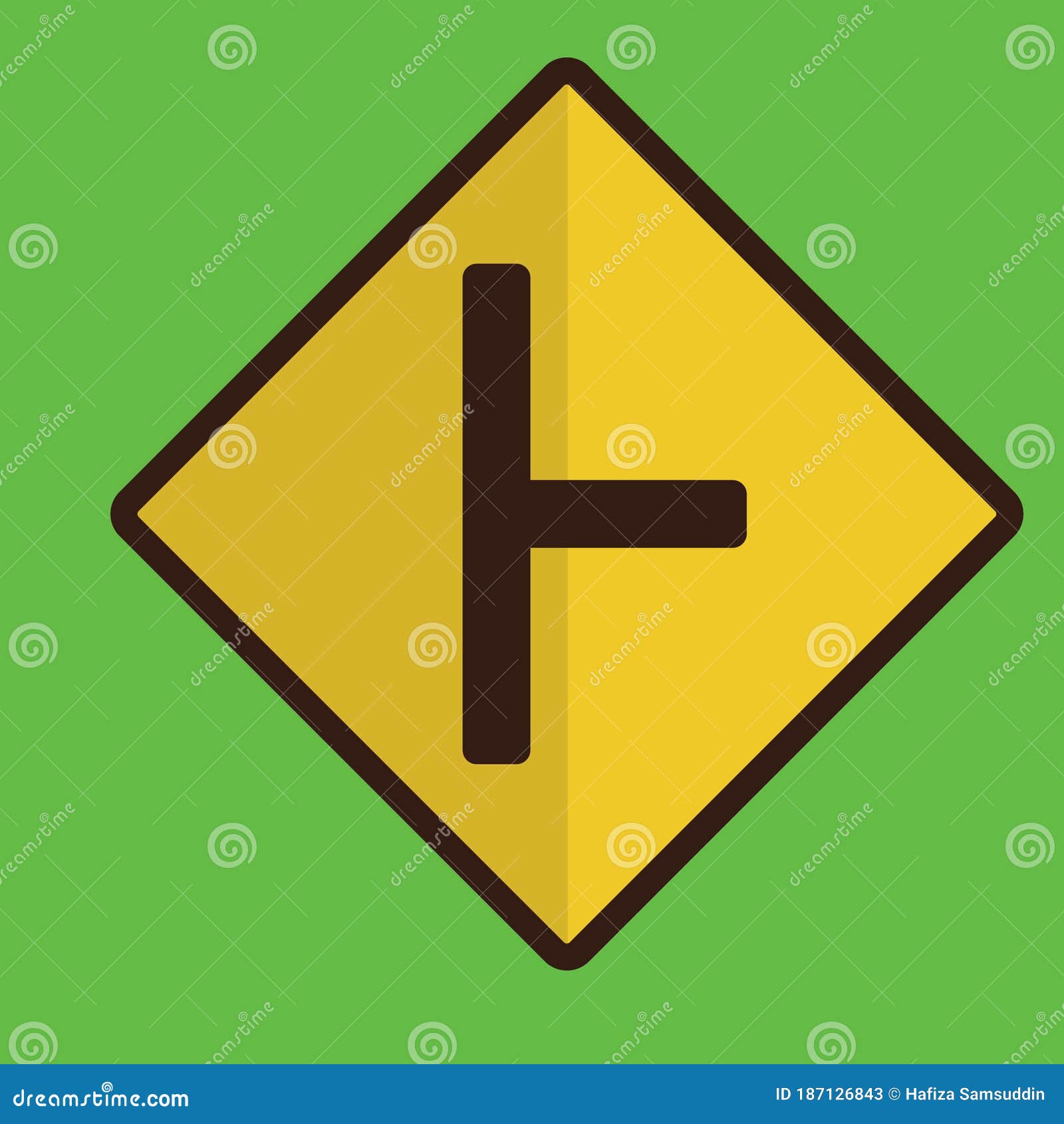 Right T Road Sign. Vector Illustration Decorative Design Stock Vector ...