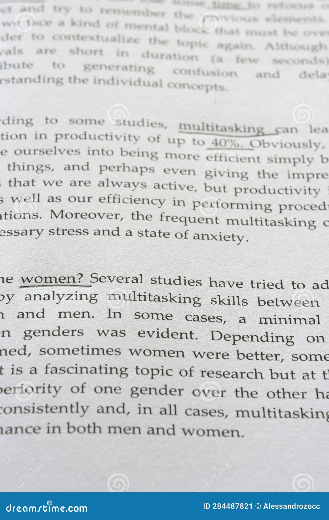 Right Technique To Use Underline Technique in a Book Stock Image ...