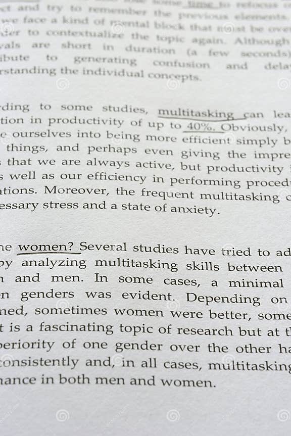 Right Technique To Use Underline Technique in a Book Stock Image ...