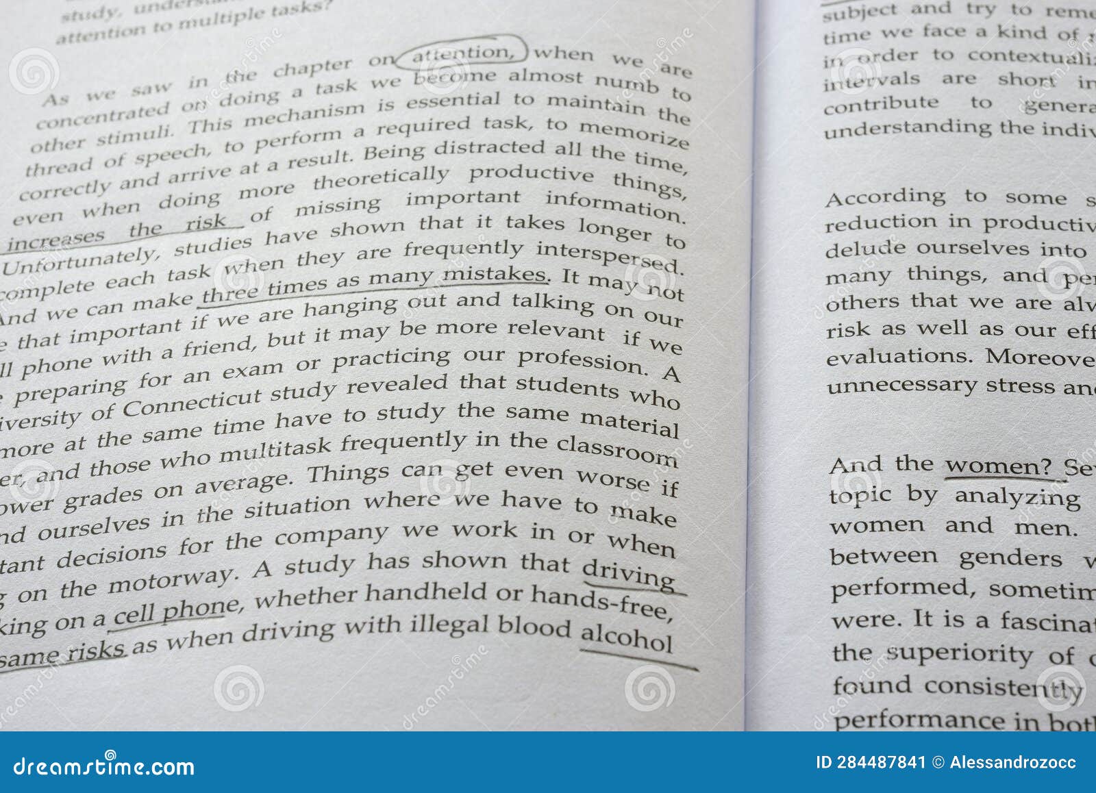 Right Technique To Use Underline Technique in a Book Stock Image ...