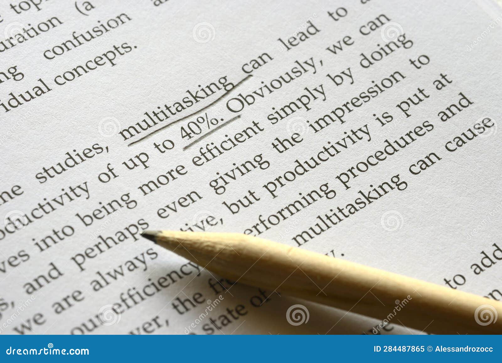 Right Technique To Use Underline Technique in a Book Stock Image ...