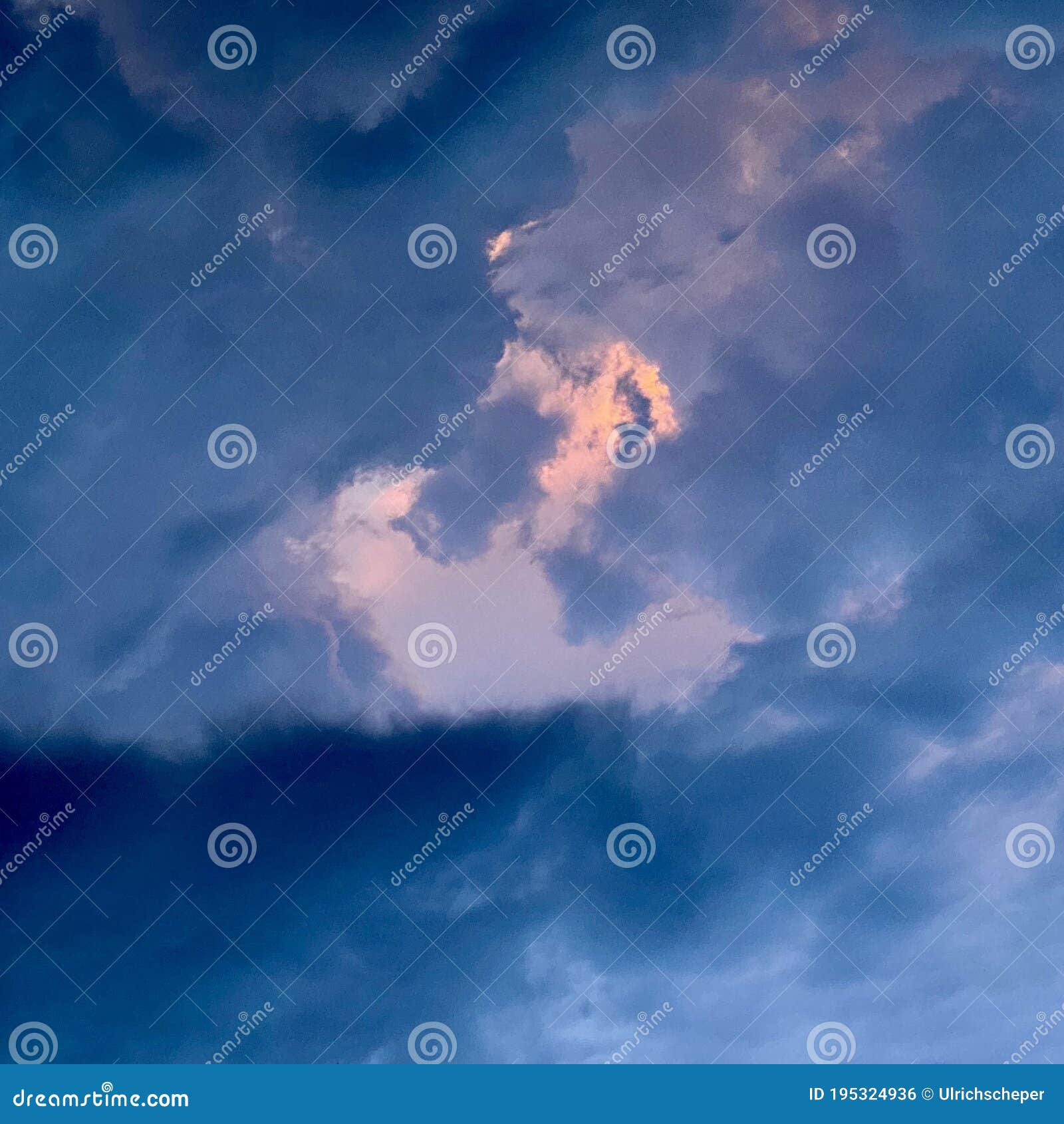 Dark Blue Clouds Form Patterns in the Sky Stock Photo - Image of ...