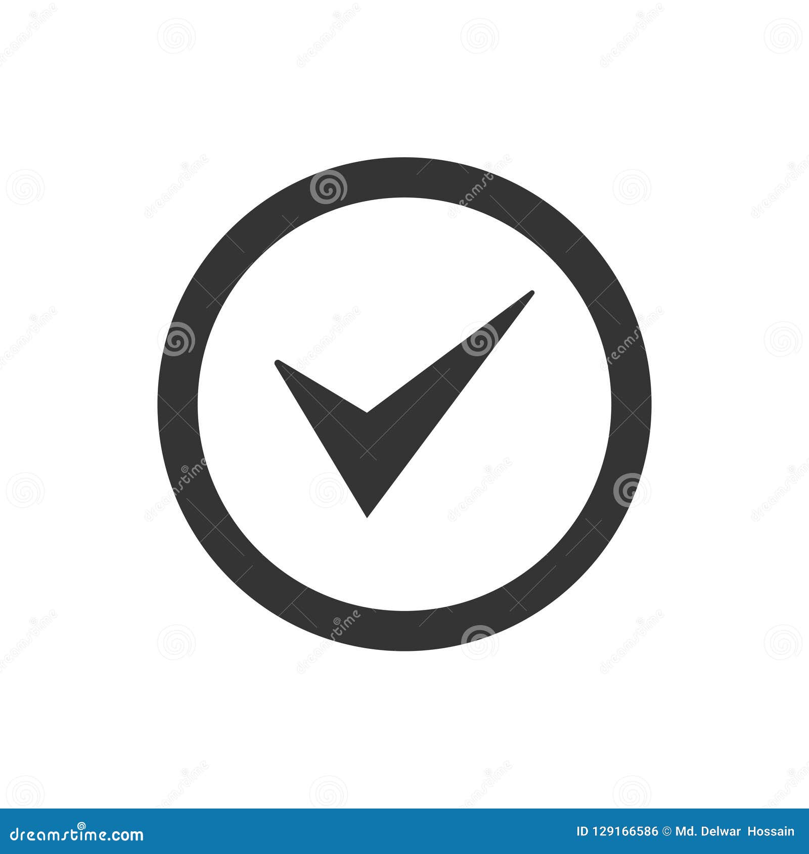 Right tick icon stock vector. Illustration of sign, accept - 129166586