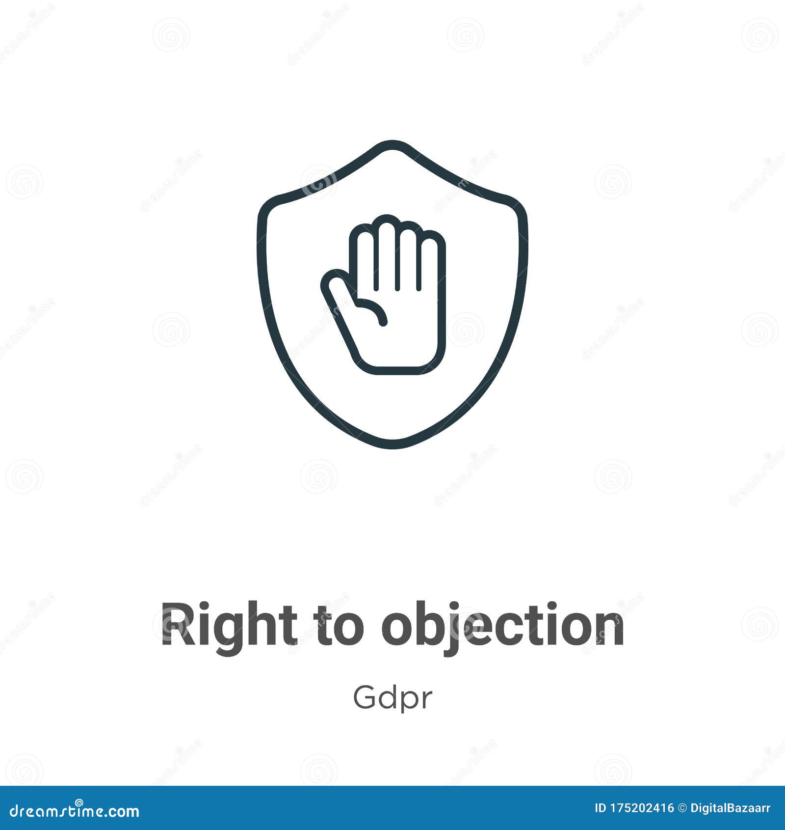 Right To Objection Outline Vector Icon. Thin Line Black Right To ...