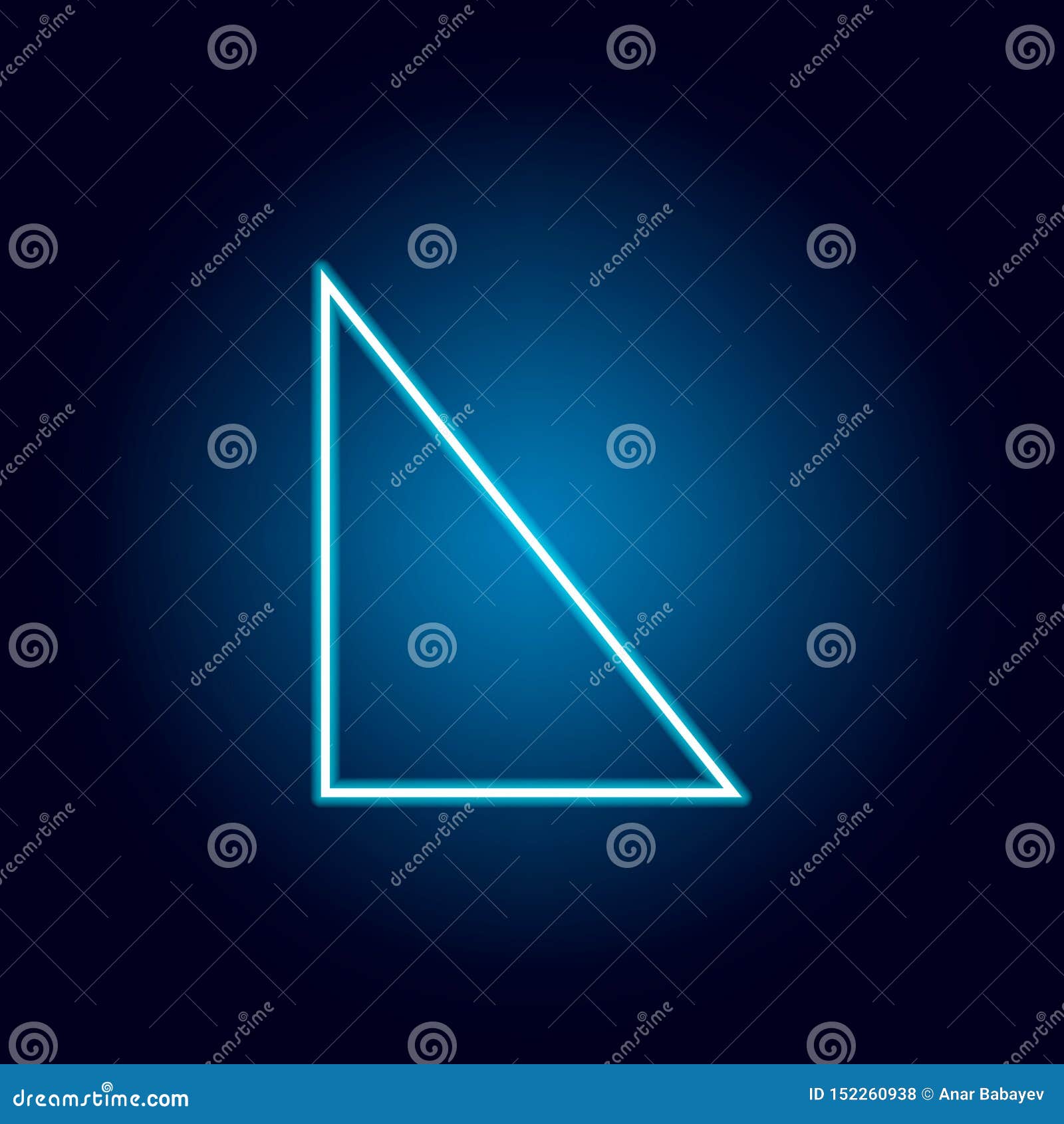 Right Triangle Icon in Neon Style. Geometric Figure Element for Mobile ...