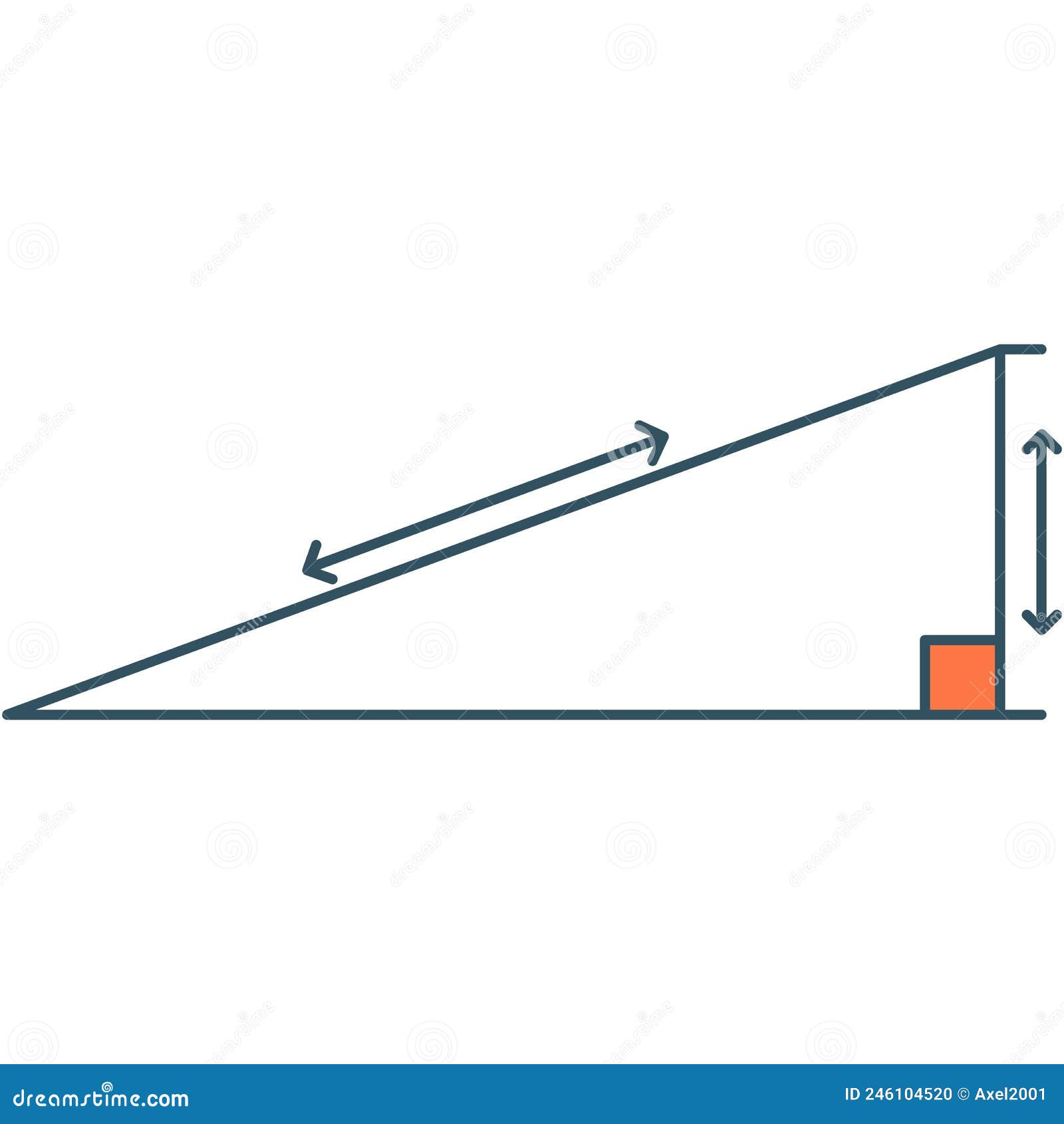 Right Triangle Vector Geometry Science Flat Icon Stock Vector ...