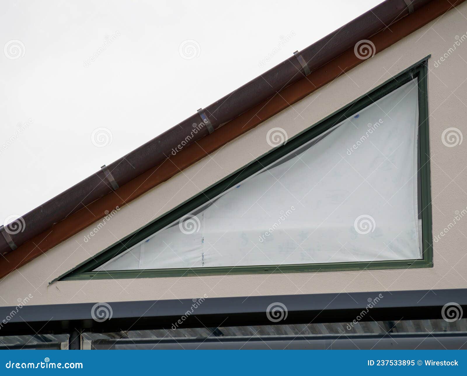 Right Triangle Window on Gray Wall Stock Image - Image of design ...