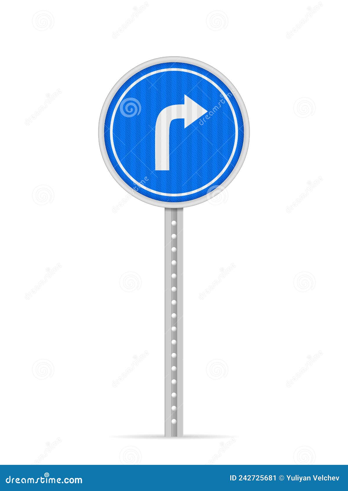 Right turn only road sign stock vector. Illustration of control - 242725681