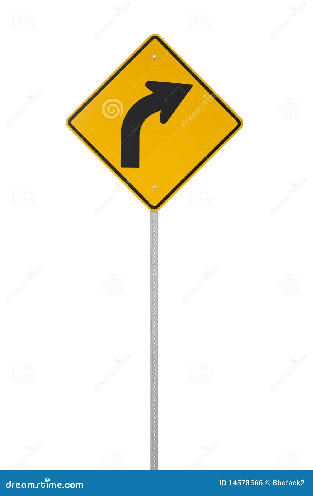 Right Turn Sign stock photo. Image of yellow, curve, road - 14578566