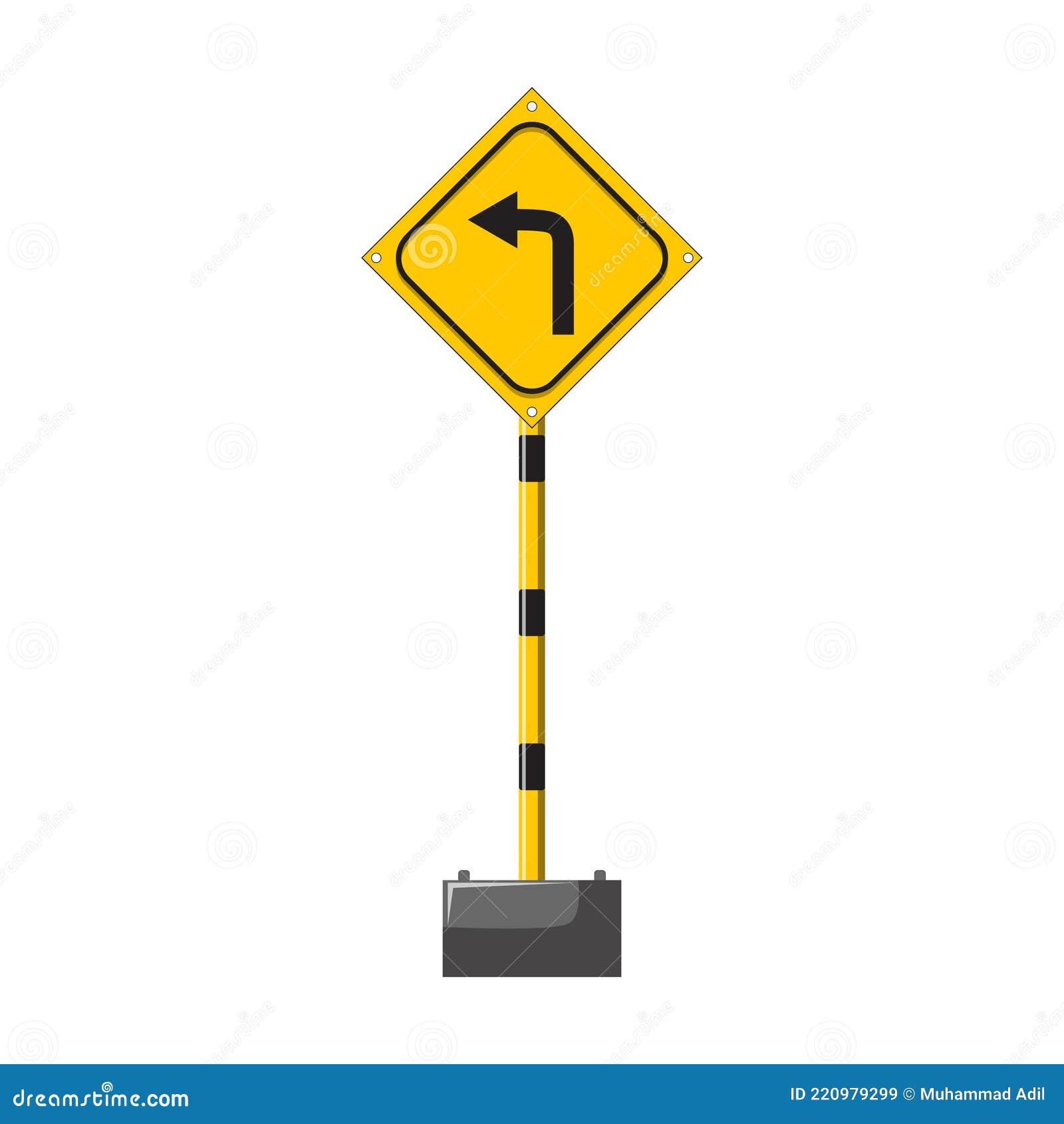 Left Bend Road Signs or Symbols Stock Vector - Illustration of symbol ...
