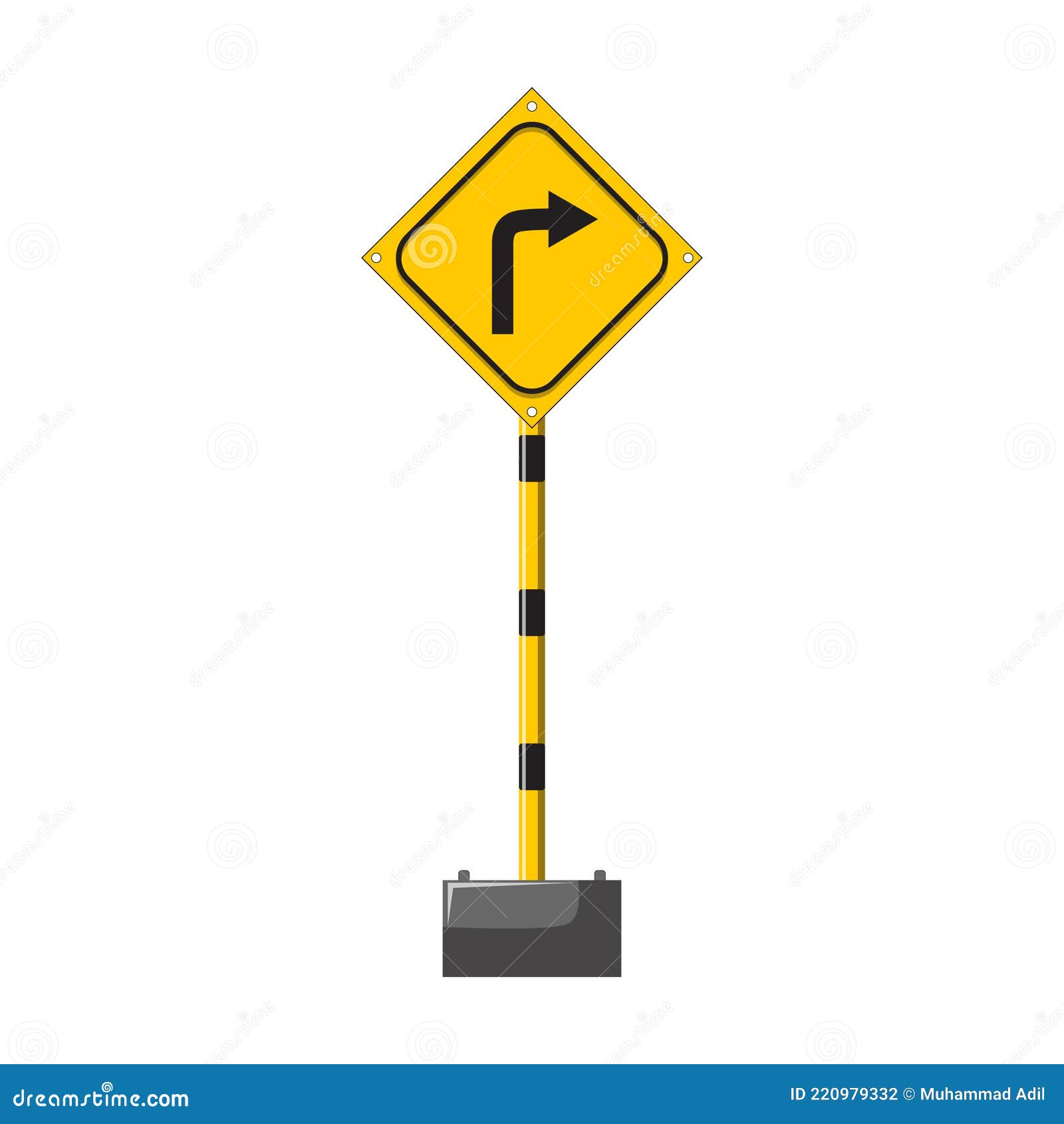 Right Bend Road Signs or Symbols Stock Vector - Illustration of banner ...