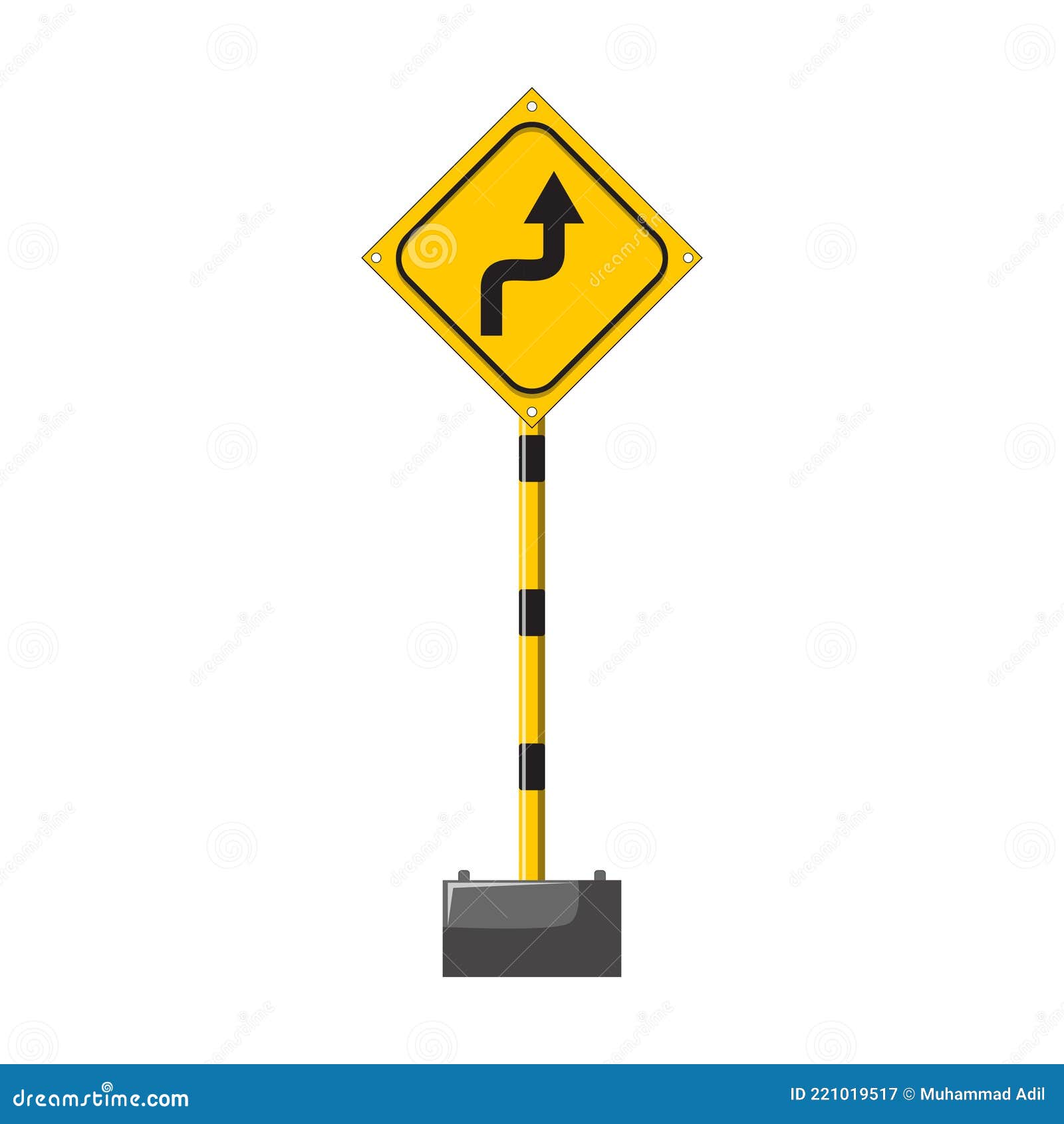 Double Sharp Bend Warning Stock Illustrations – 6 Double Sharp Bend ...