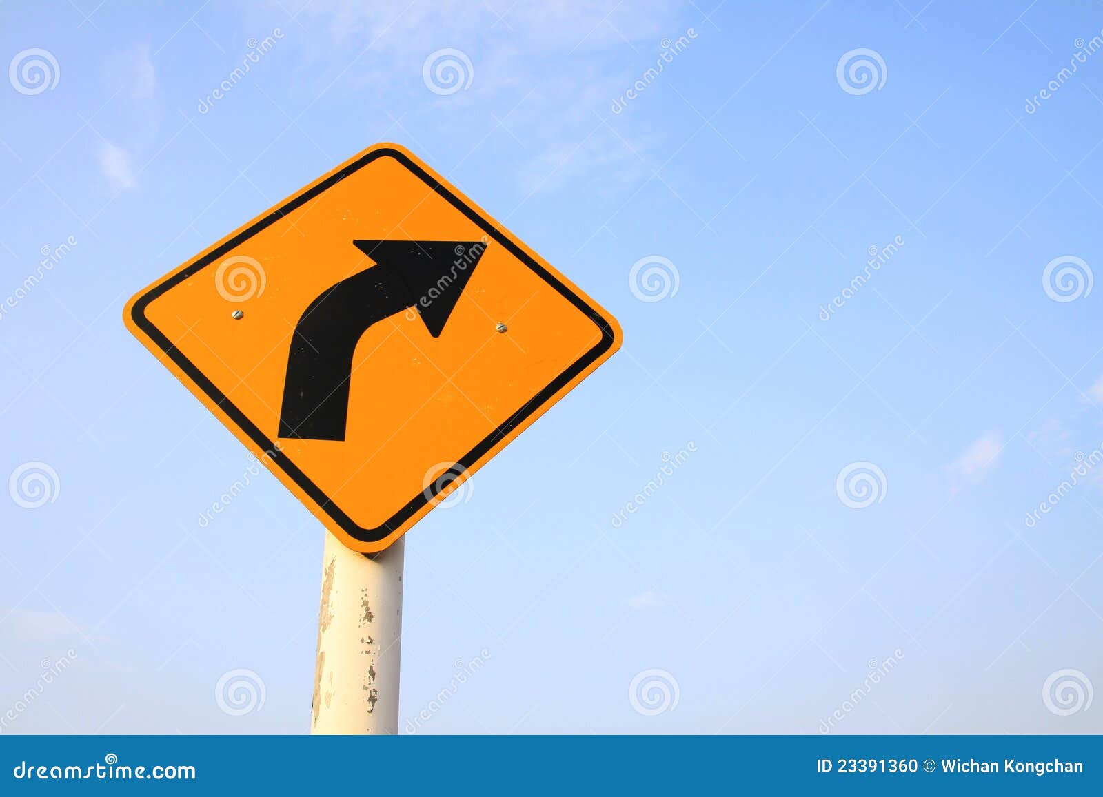 Right turn sign stock photo. Image of transportation - 23391360