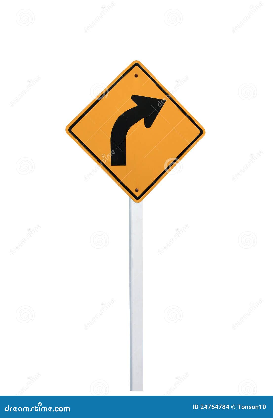Right turn signs stock photo. Image of curve, right, sign - 24764784