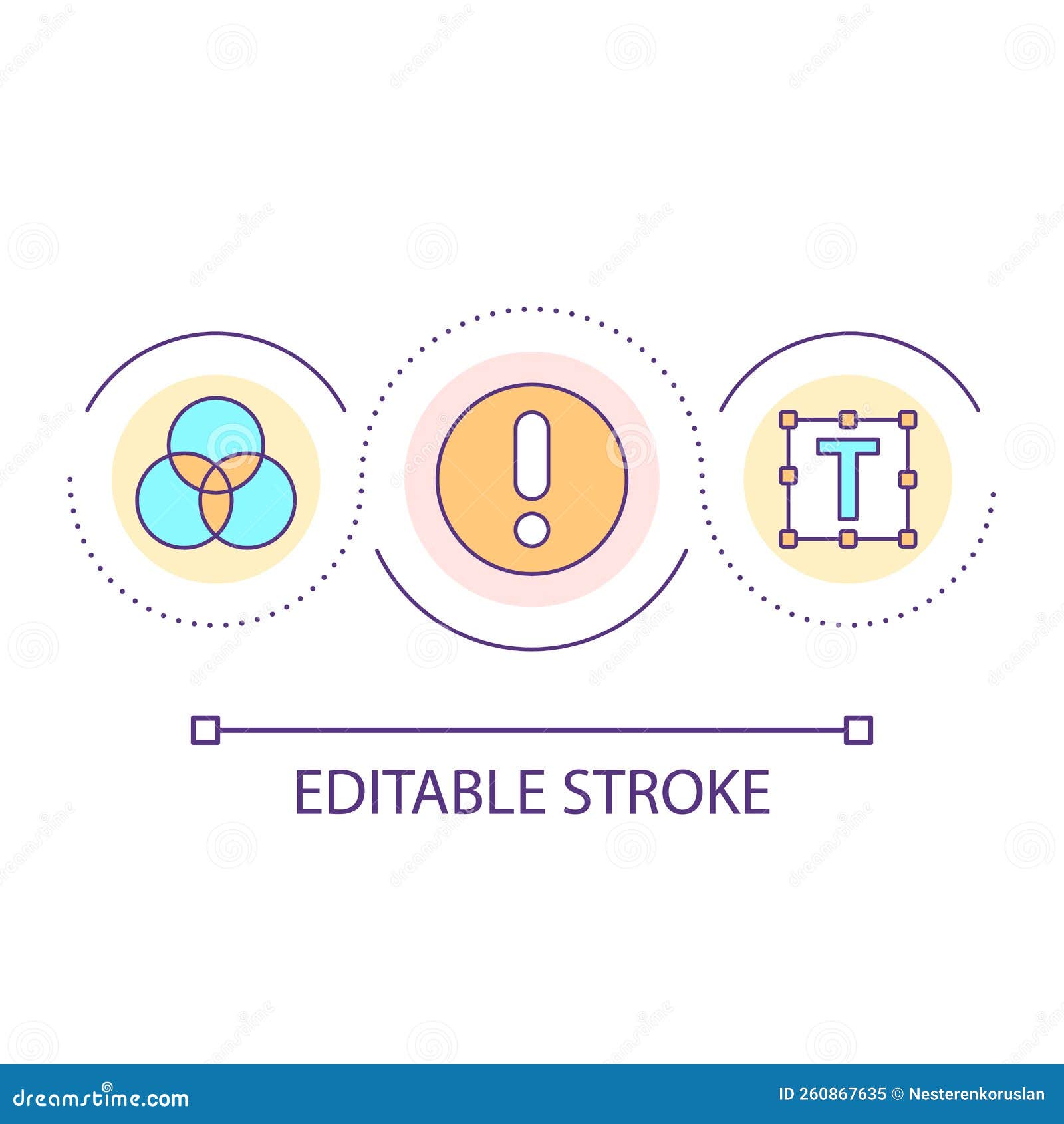 Right Typeface and Color Palette Choosing Loop Concept Icon Stock ...