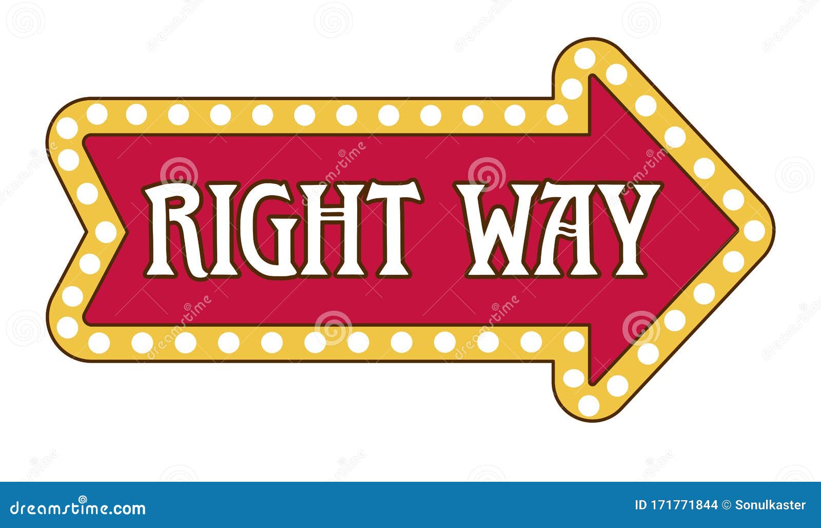 Right Way Pointer Isolated Icon, Lamp Framing Stock Vector ...