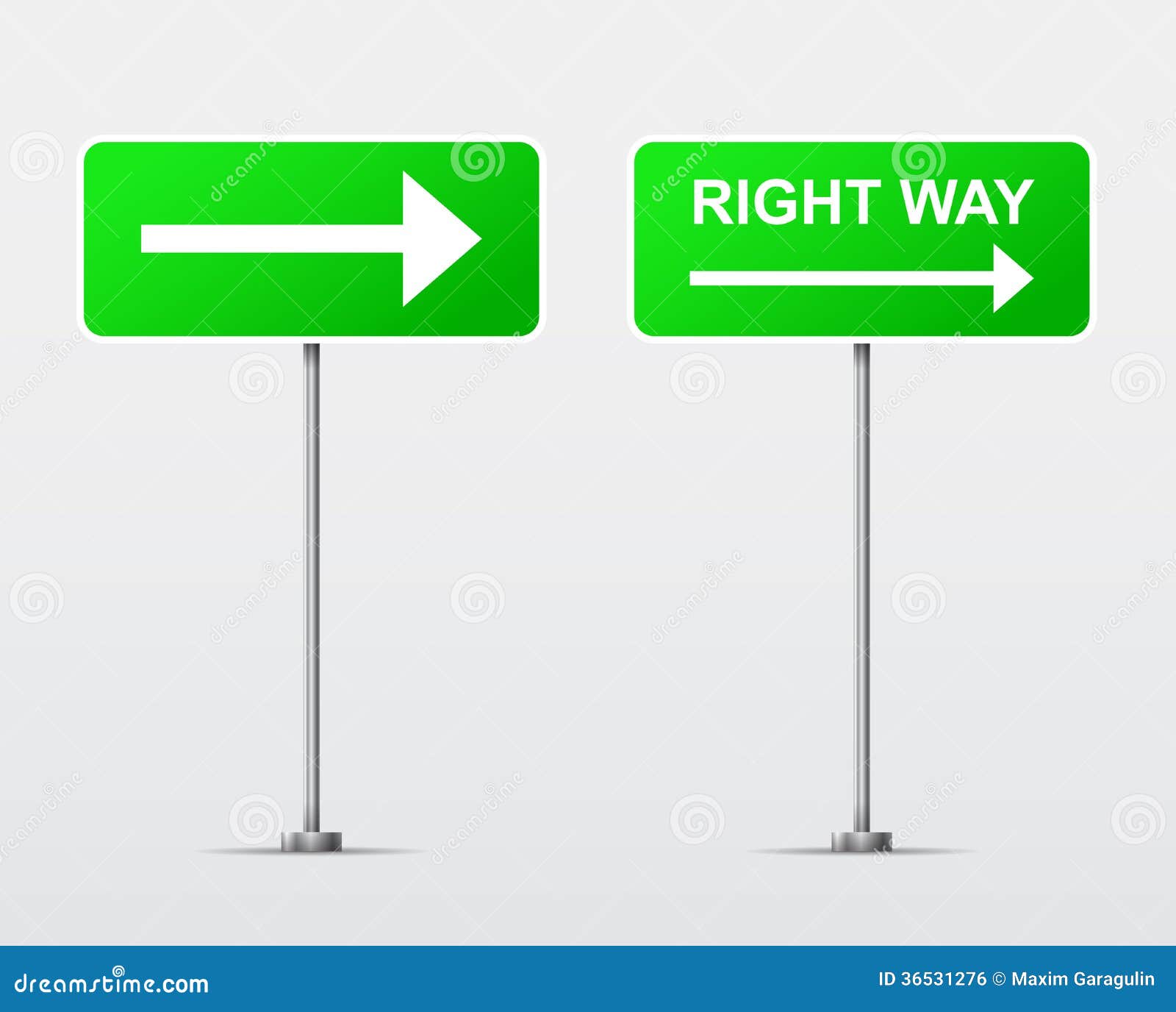 Right Way Street Road Sign . Vector Stock Vector - Illustration of ...