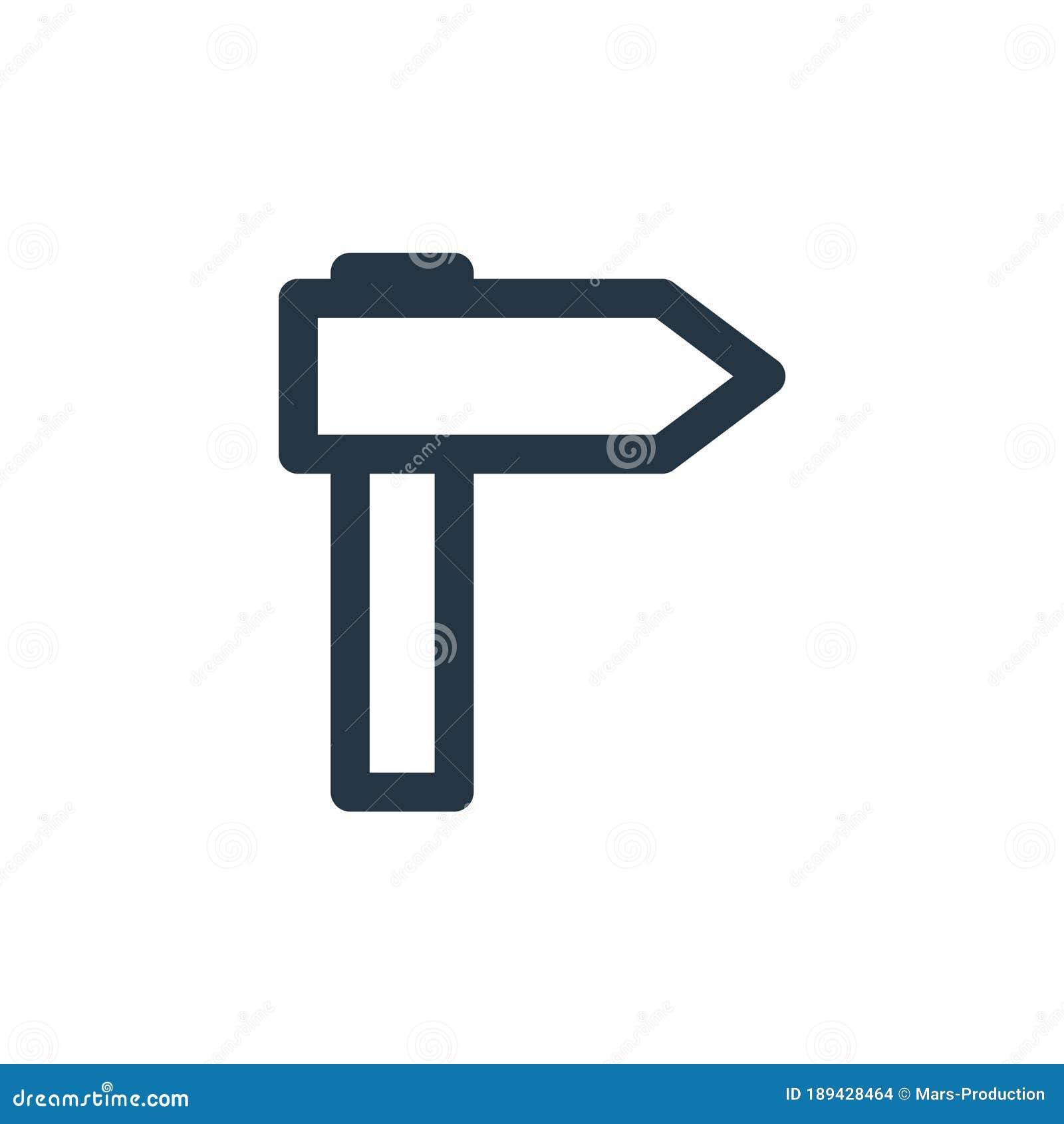 Right Way Vector Icon Isolated on White Background. Outline, Thin Line ...